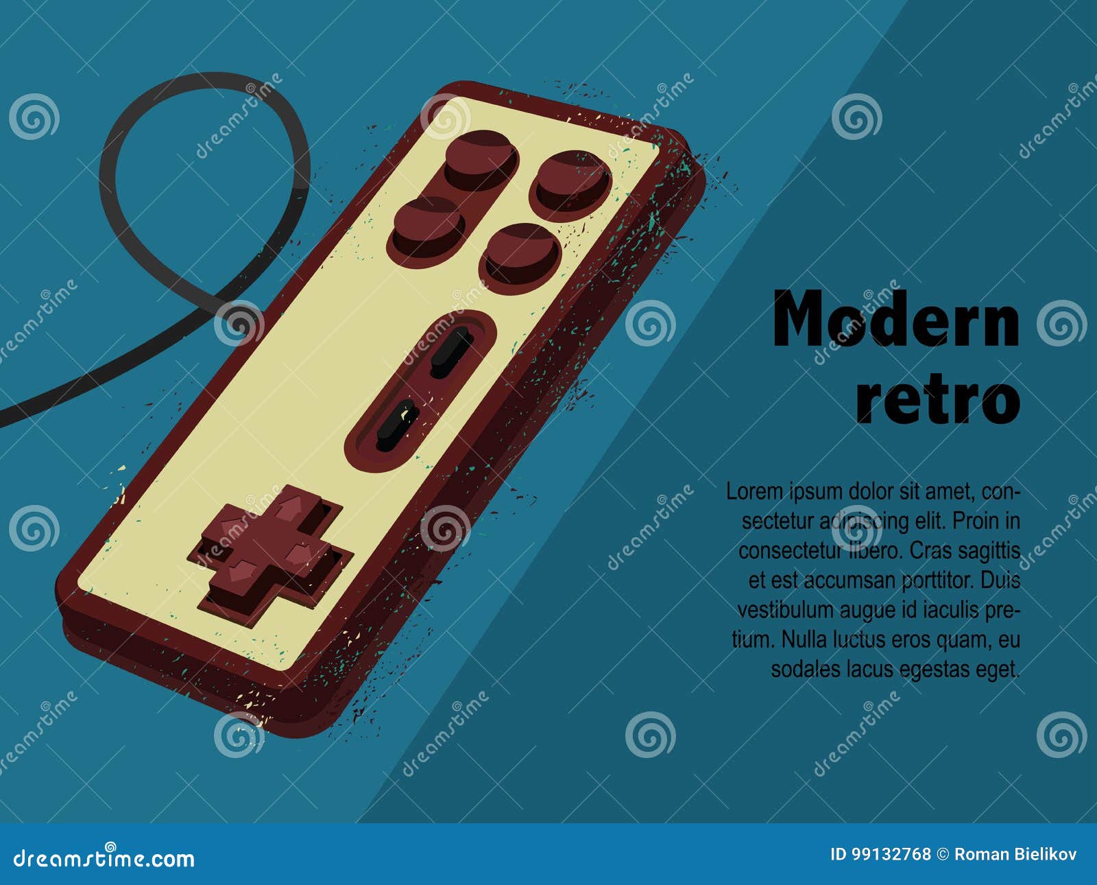 Retro Gamepad in Old Poster Style Stock Vector - Illustration of device ...