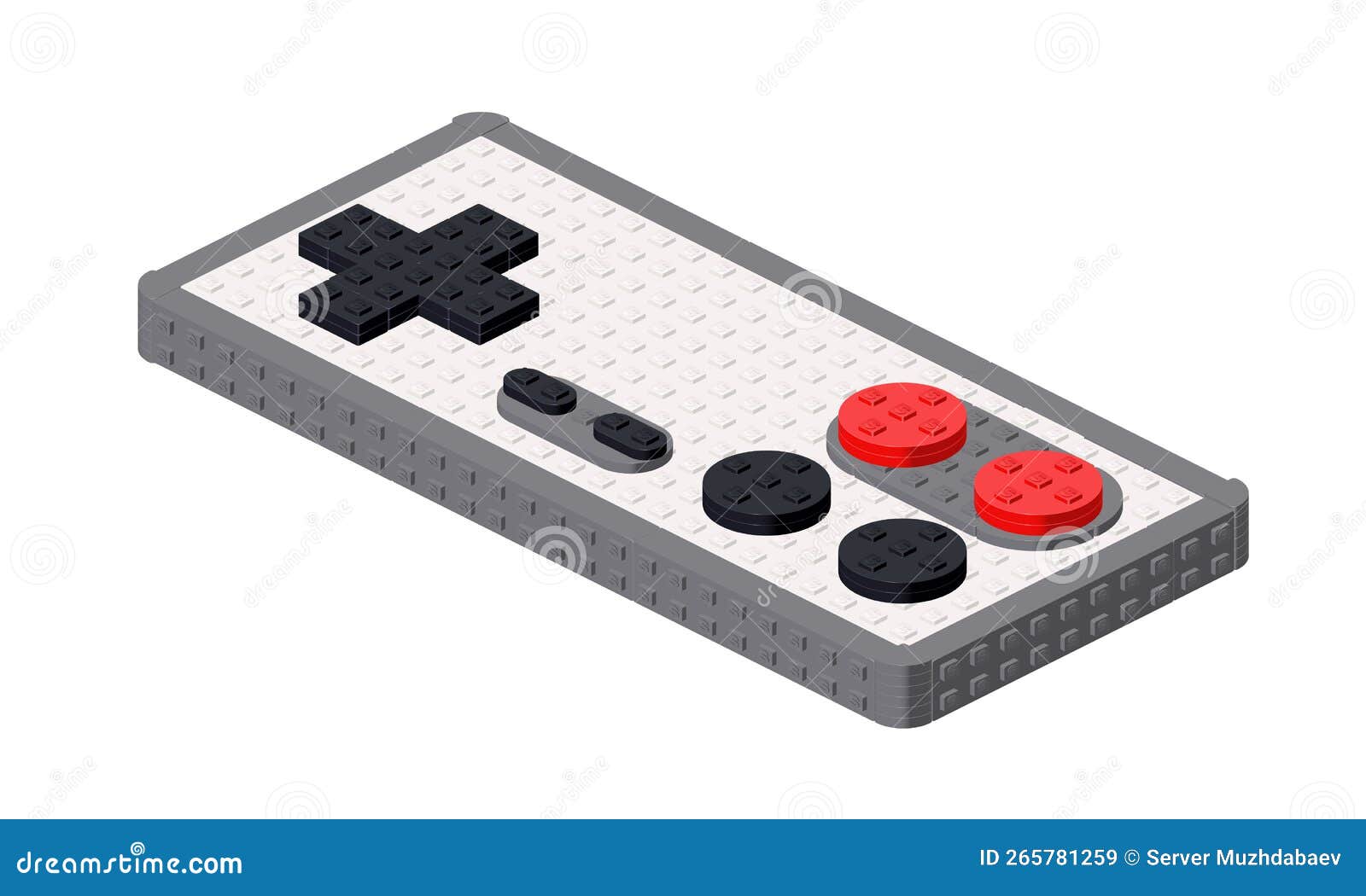 Retro Gamepad 90s Isometric on White Background. Vector Illustration ...