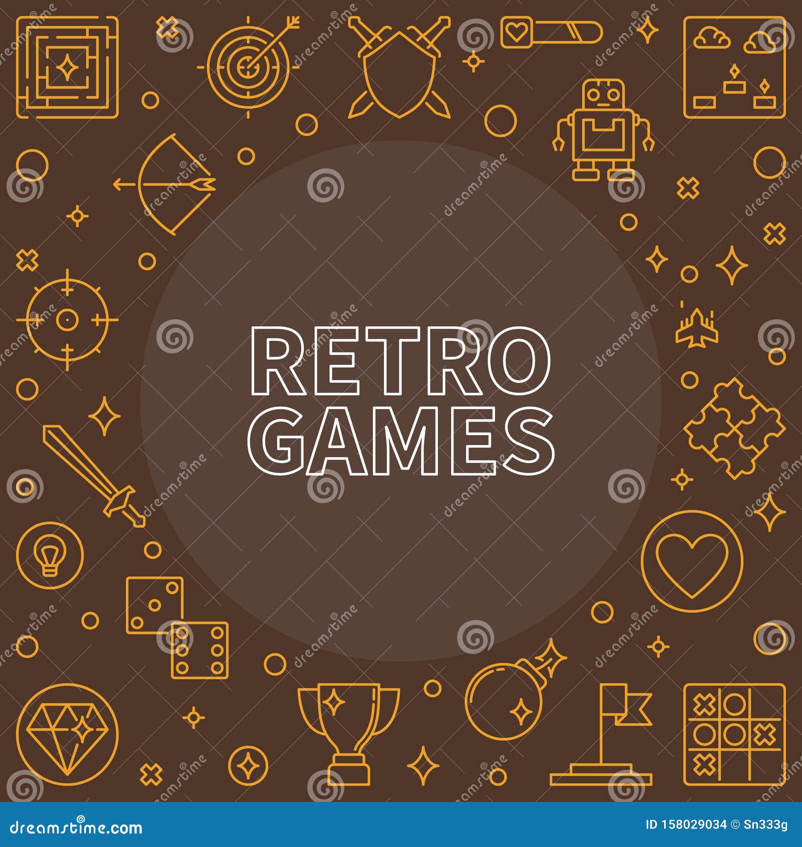 Retro Games Outline Frame. Vector Illustration Stock Vector ...