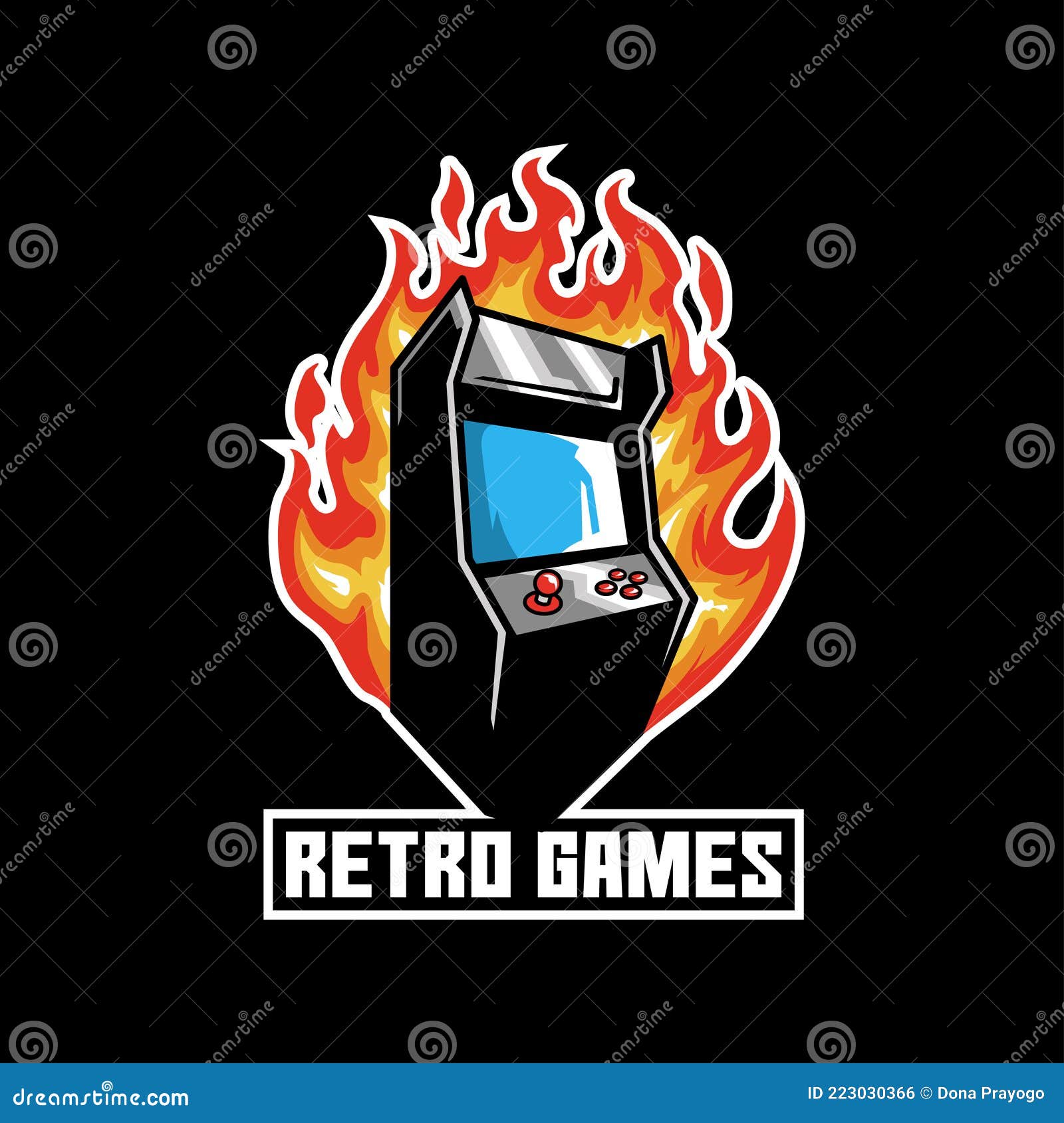 Retro Games Console Arcade Device Button Stock Illustration ...