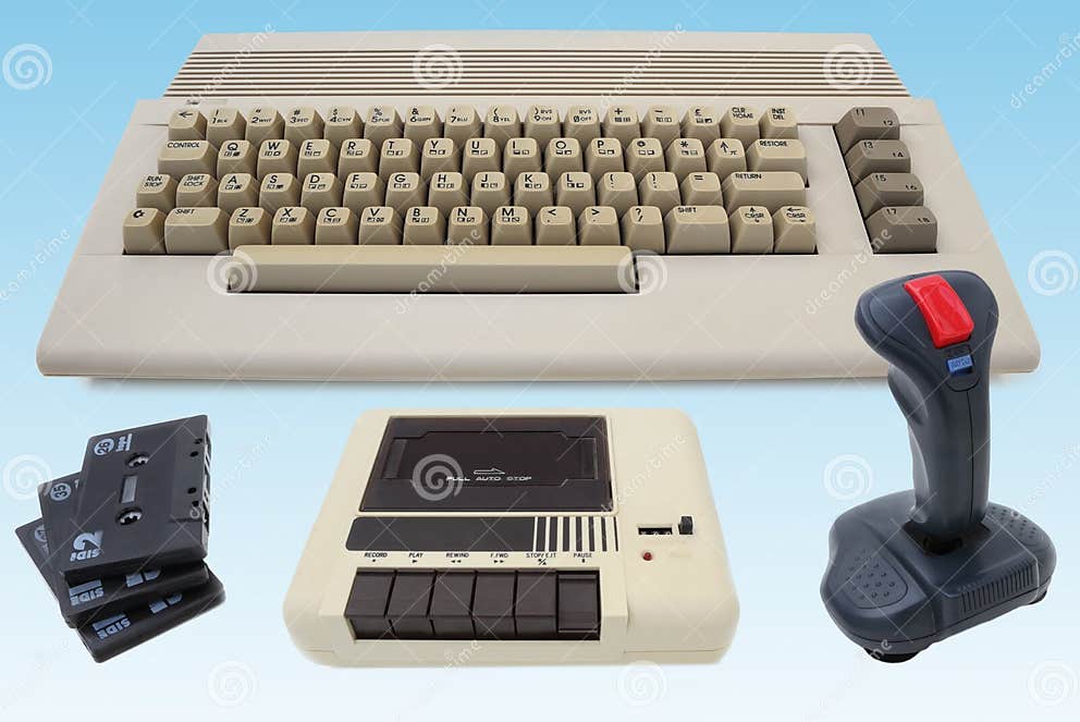 Retro Gaming stock photo. Image of joystick, tapes, computer - 28075802