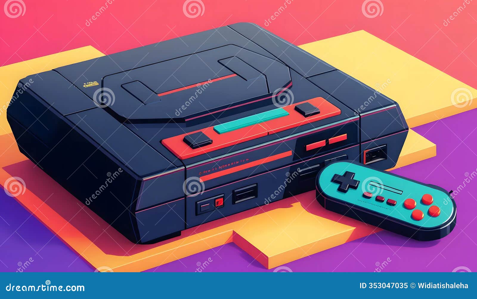 Retro Gaming Console with Controller: a Blast from the Past Stock ...