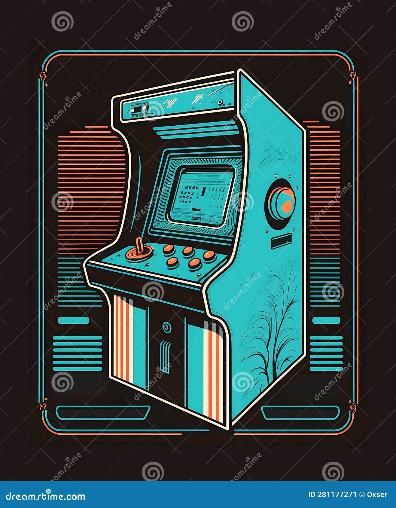 Retro Gaming Design. Arcade Cabinet Illustration Stock Illustration ...