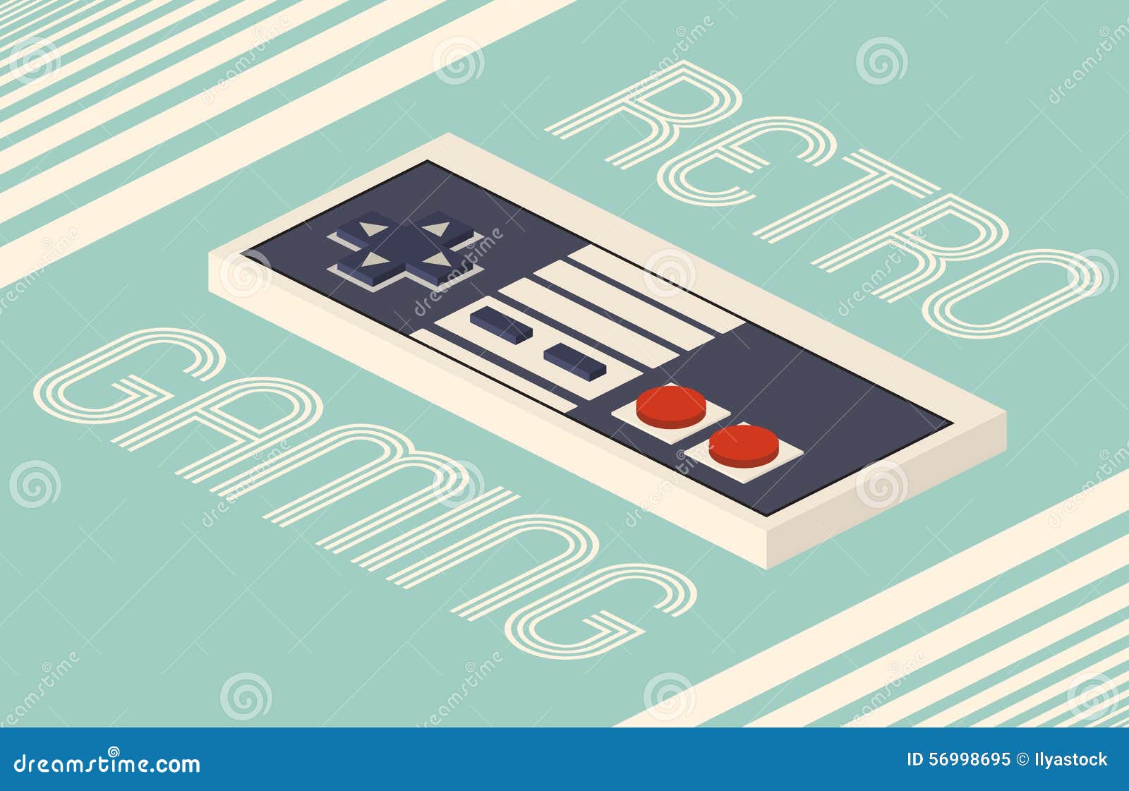 Retro Gaming Isometric Vector Illustration Stock Vector - Illustration ...
