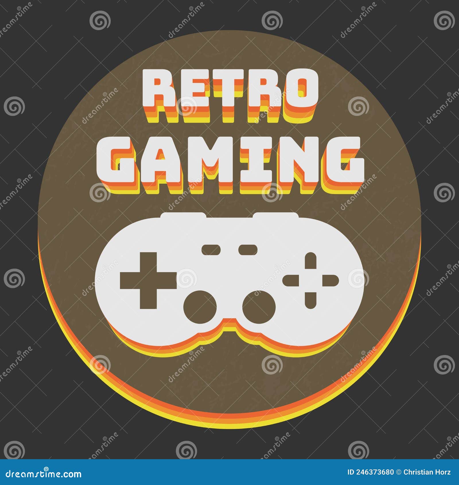 Retro Gaming Sticker or Sign with Game Controller Stock Vector ...