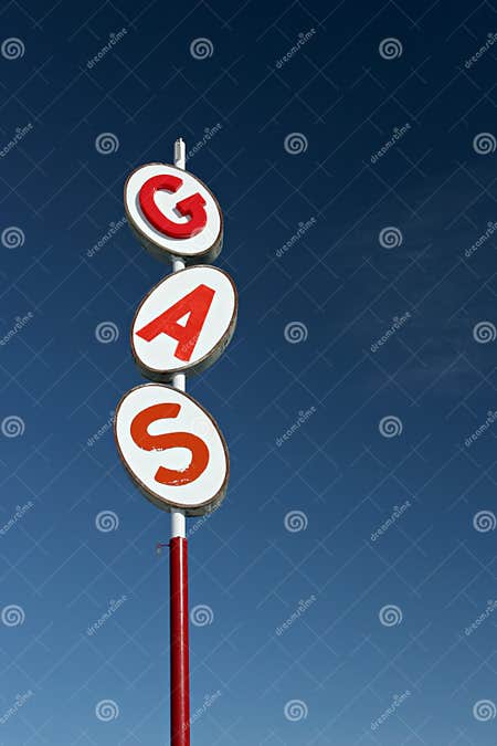 Retro gas sign stock image. Image of retro, fuel, pole - 522525