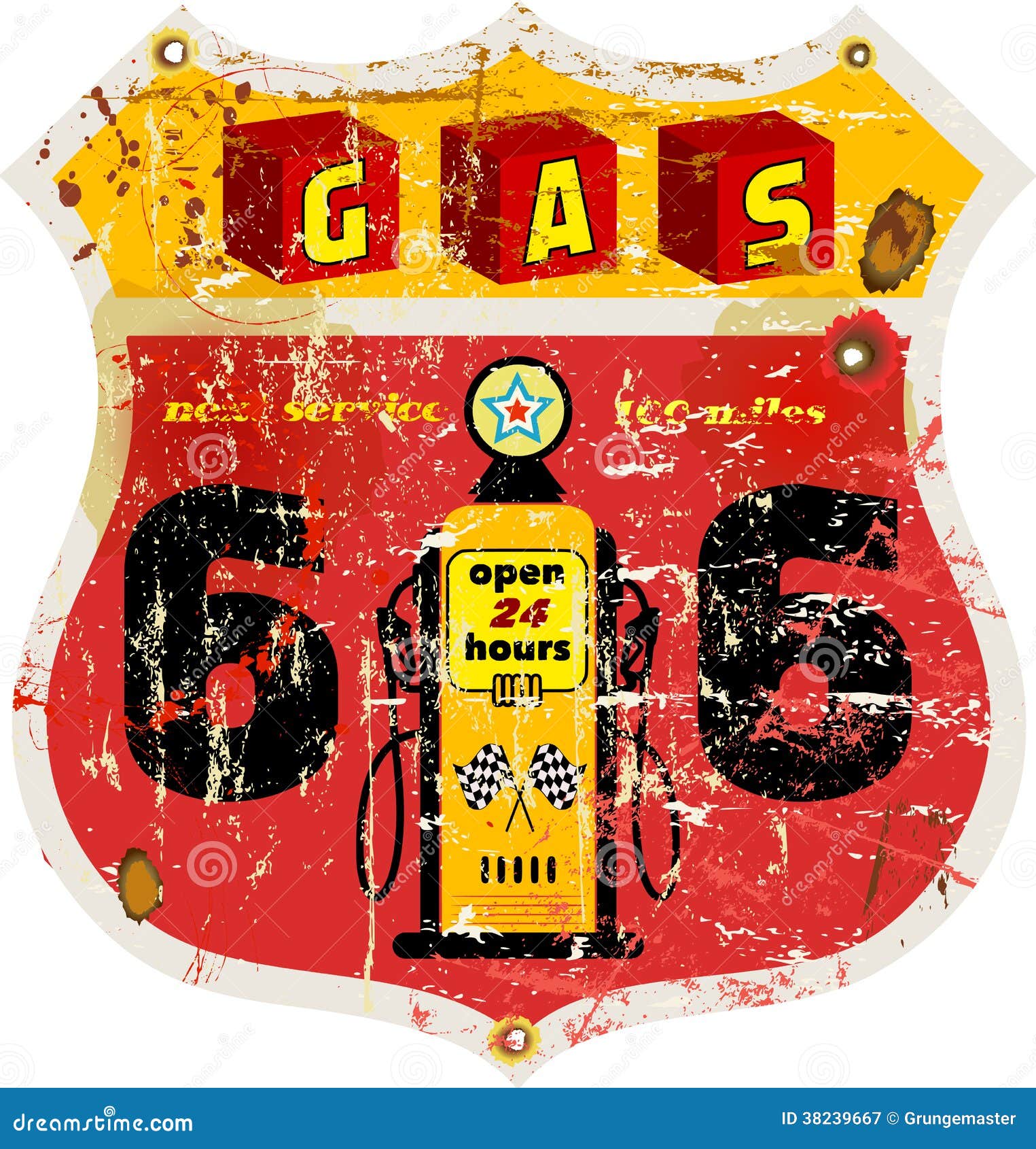 Retro gas station sign stock vector. Illustration of number - 38239667