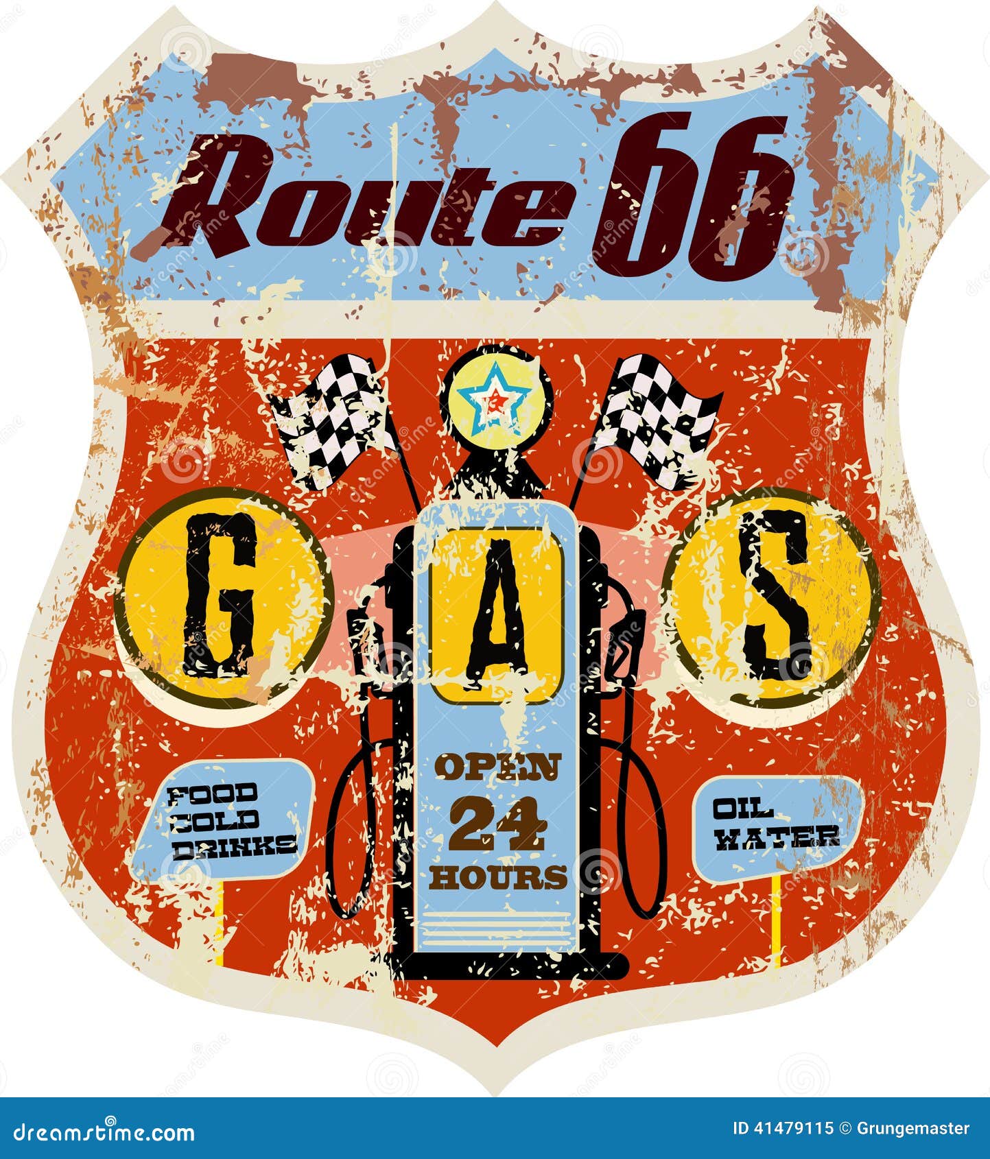 Retro gas station sign stock vector. Illustration of shield - 41479115