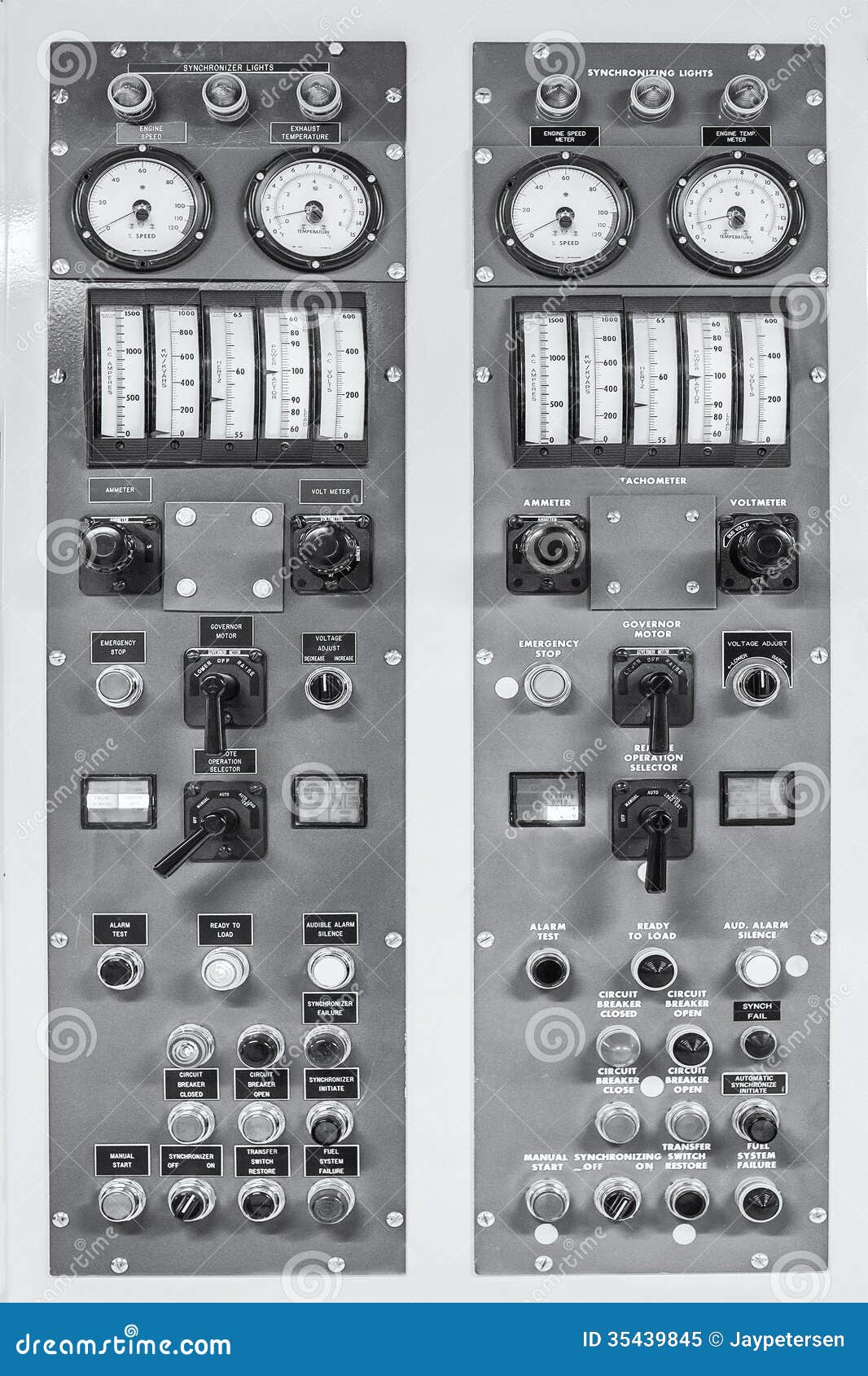 Retro Generator Control Panel Stock Image - Image of turbine, control ...