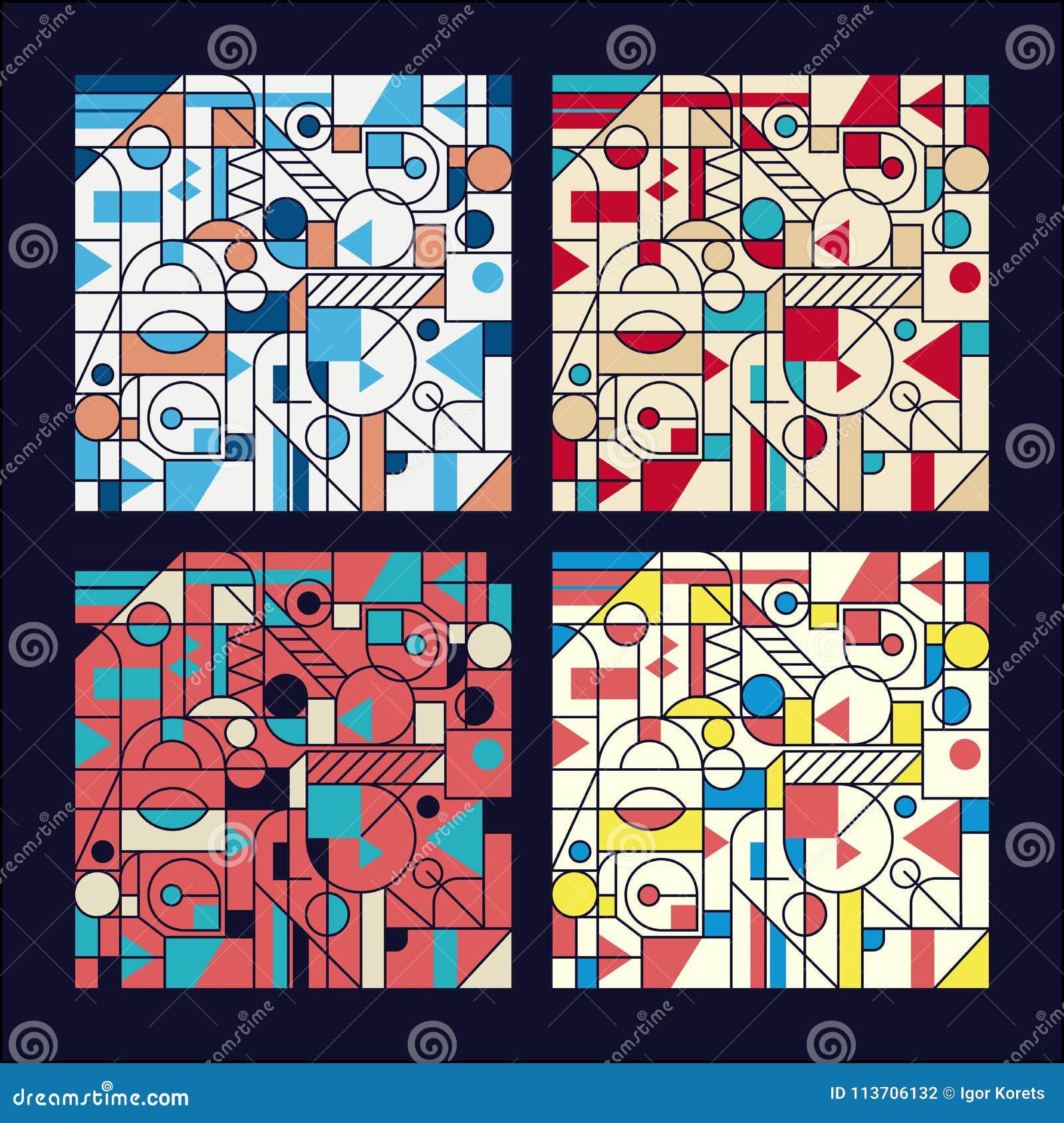 Retro Geometric Abstract Seamless Background Design. Modern Pattern ...