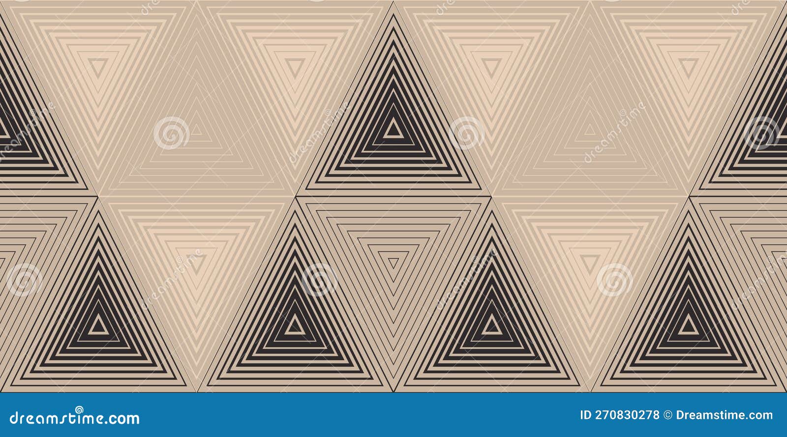 Retro Geometric Pattern Triangles Linear Ivory Brown Shades Stock ...