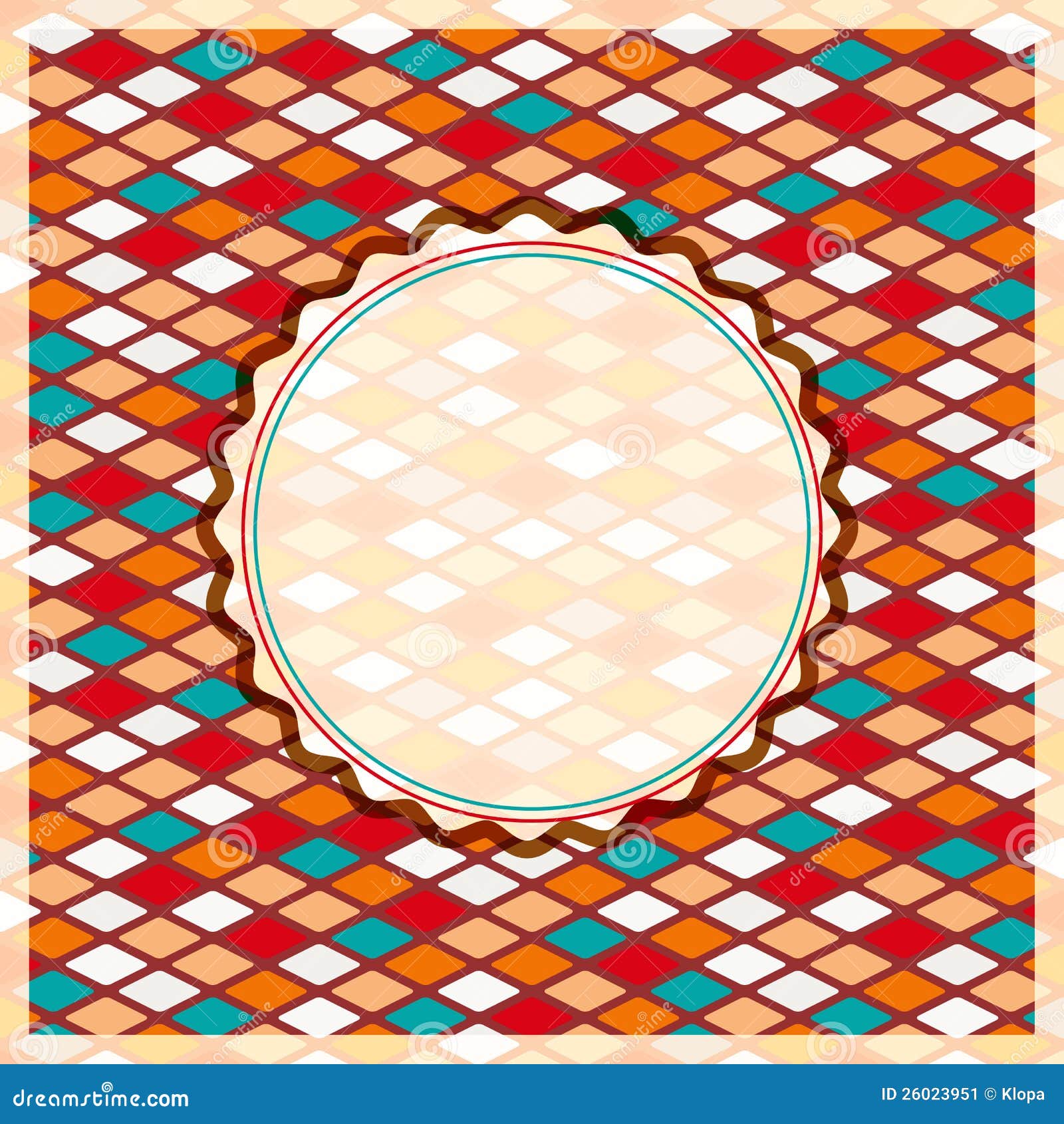 Retro Geometric Rhombus Card Stock Vector - Illustration of label, card ...