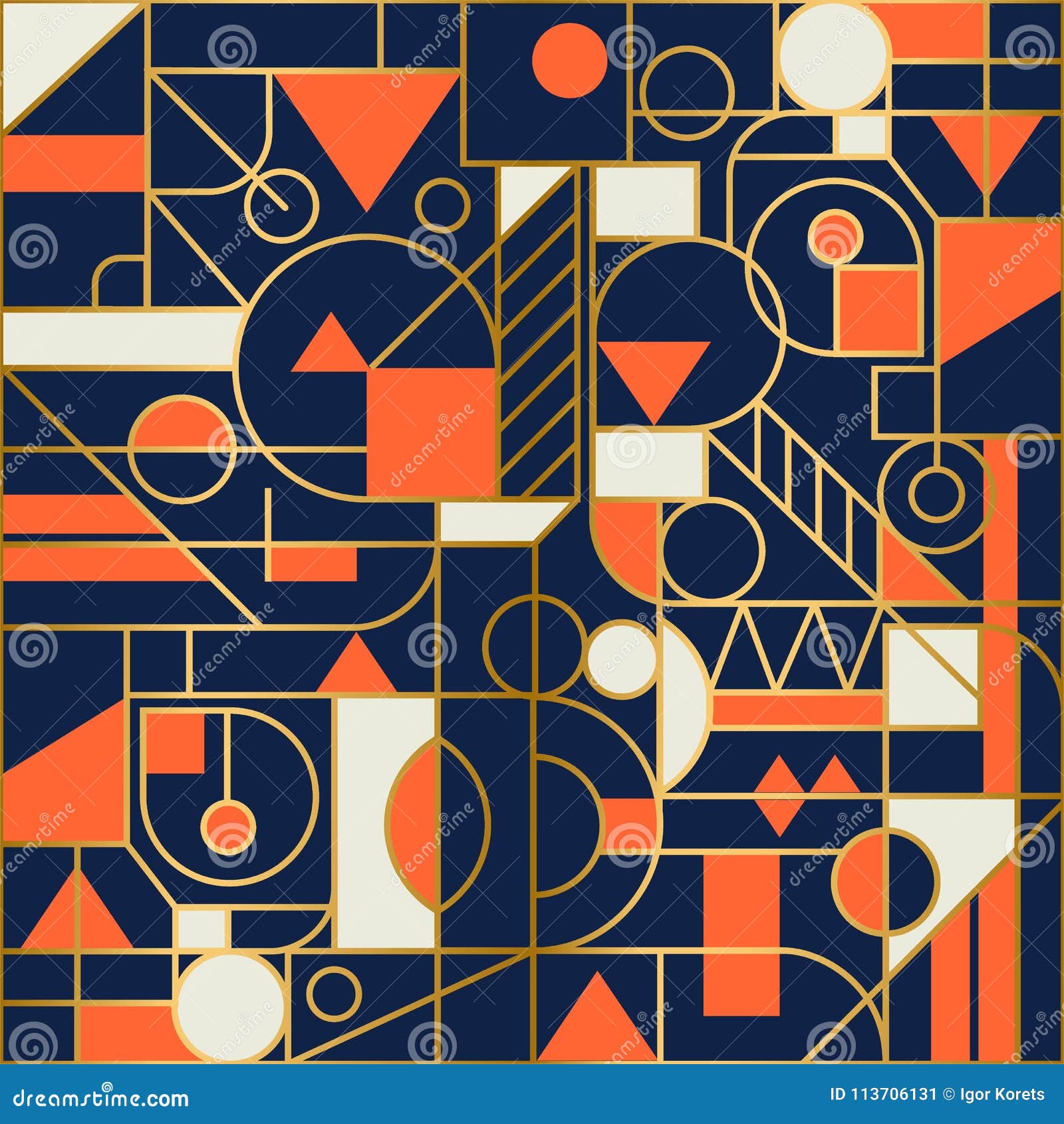 Retro Geometric Abstract Seamless Background Design. Modern Pattern ...