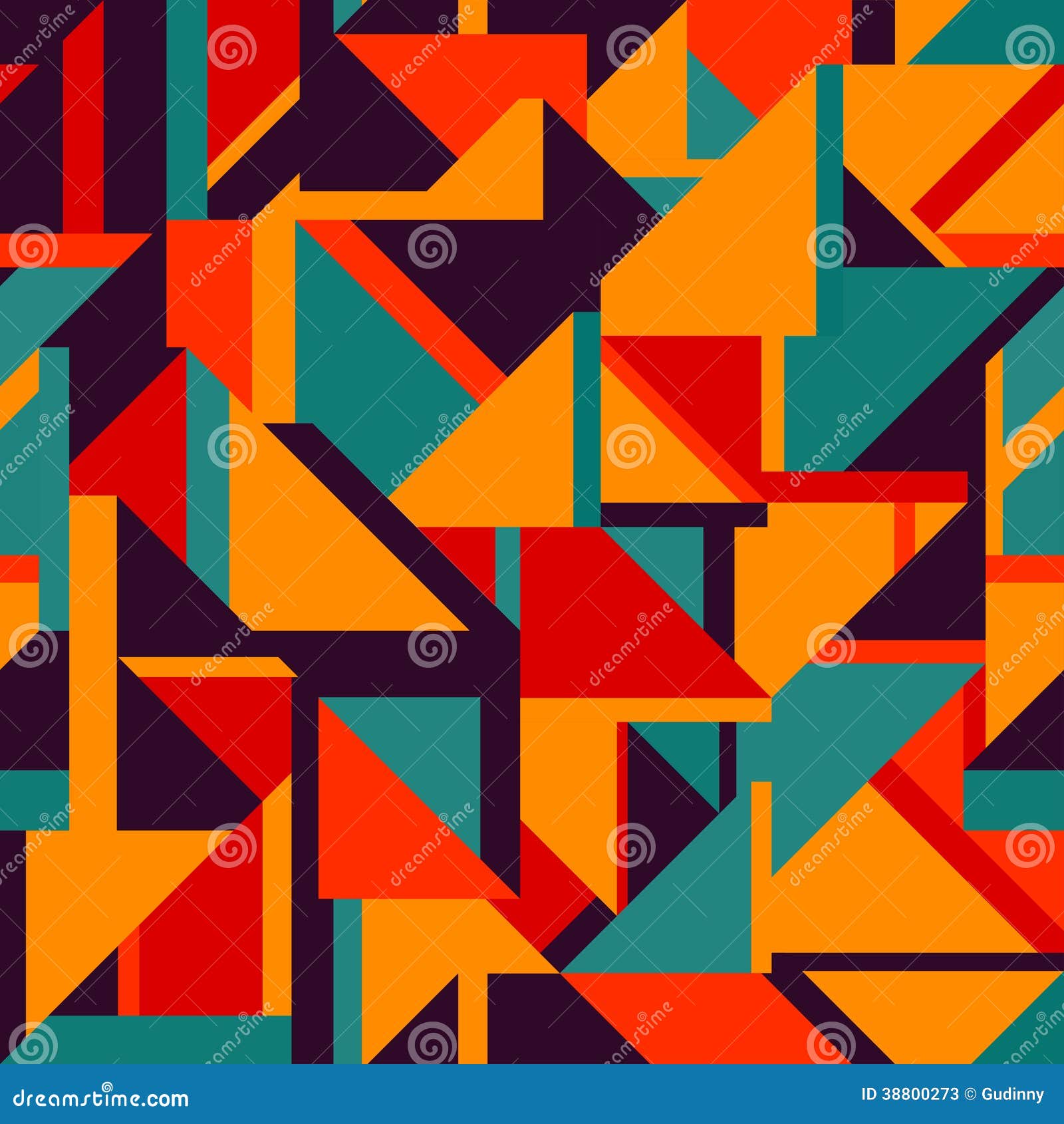 Retro Geometric Seamless Pattern Stock Vector - Illustration of hipster ...