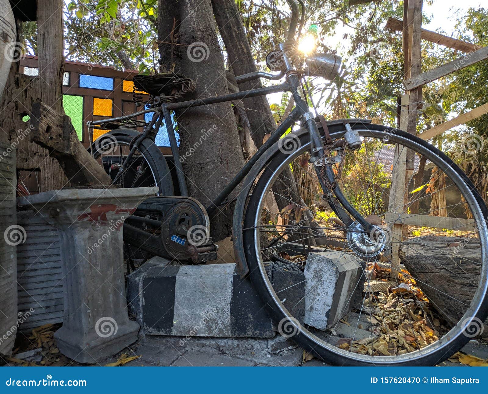Retro Gestileerde Afbeelding Van Een 19e-eeuwse Fiets, Onthelfiets ...