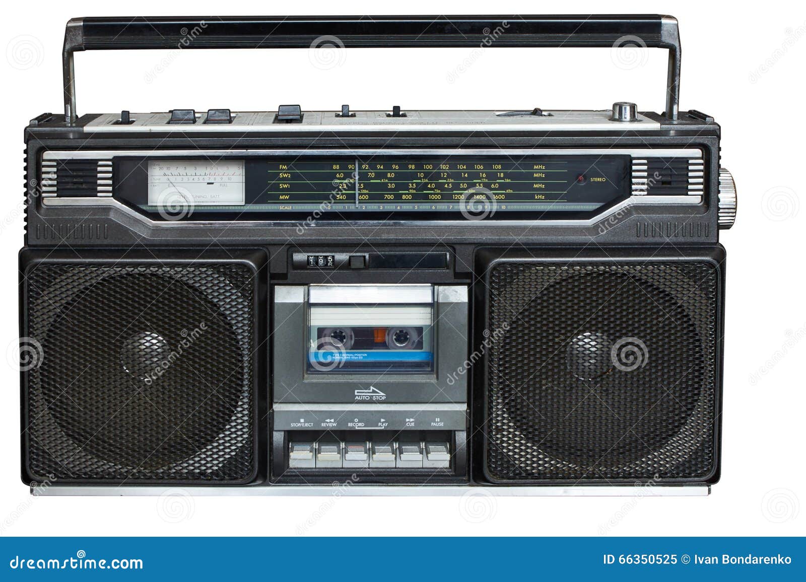 Retro ghetto blaster stock image. Image of music, bass - 66350525