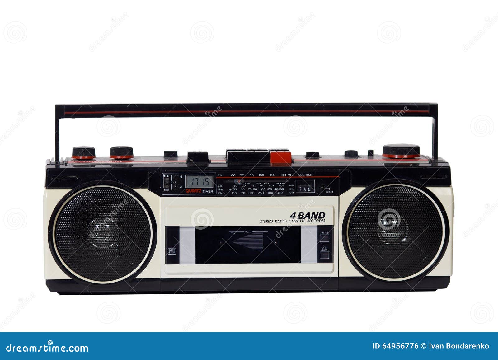 Retro ghetto blaster stock photo. Image of stylish, portable - 64956776
