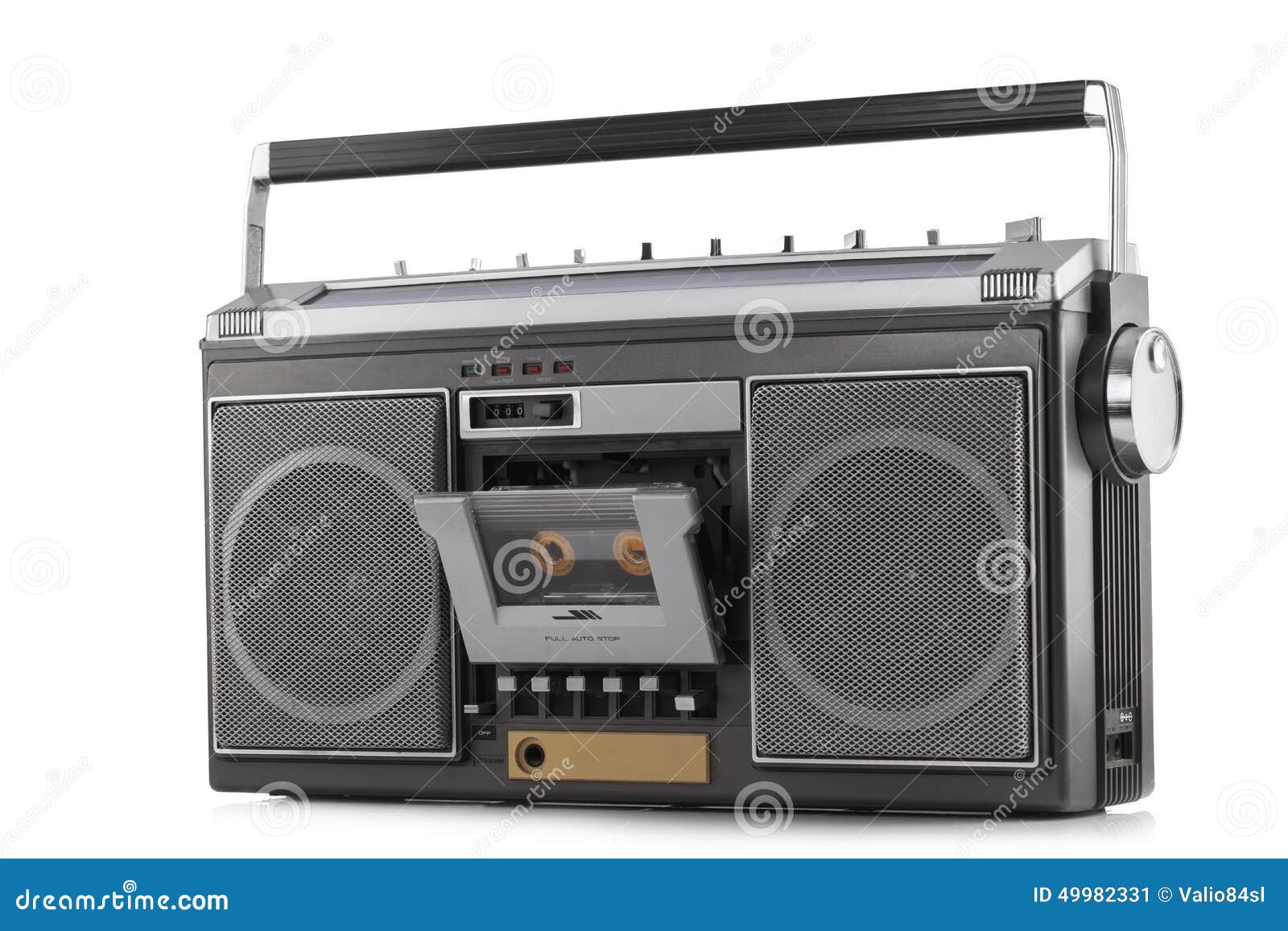 Retro Ghetto Blaster Isolated on White Stock Image - Image of isolated ...