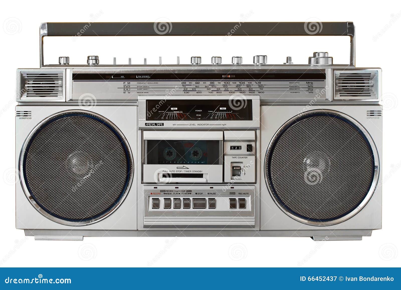 Retro Ghetto Blaster Isolated On White With Clipping Path Stock ...