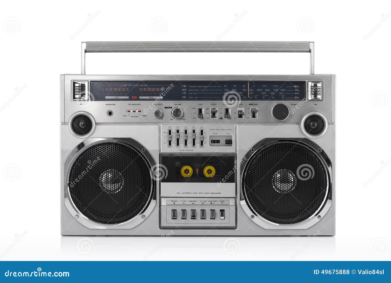 Retro Ghetto Blaster, Isolated On White With Clipping Path Royalty-Free ...
