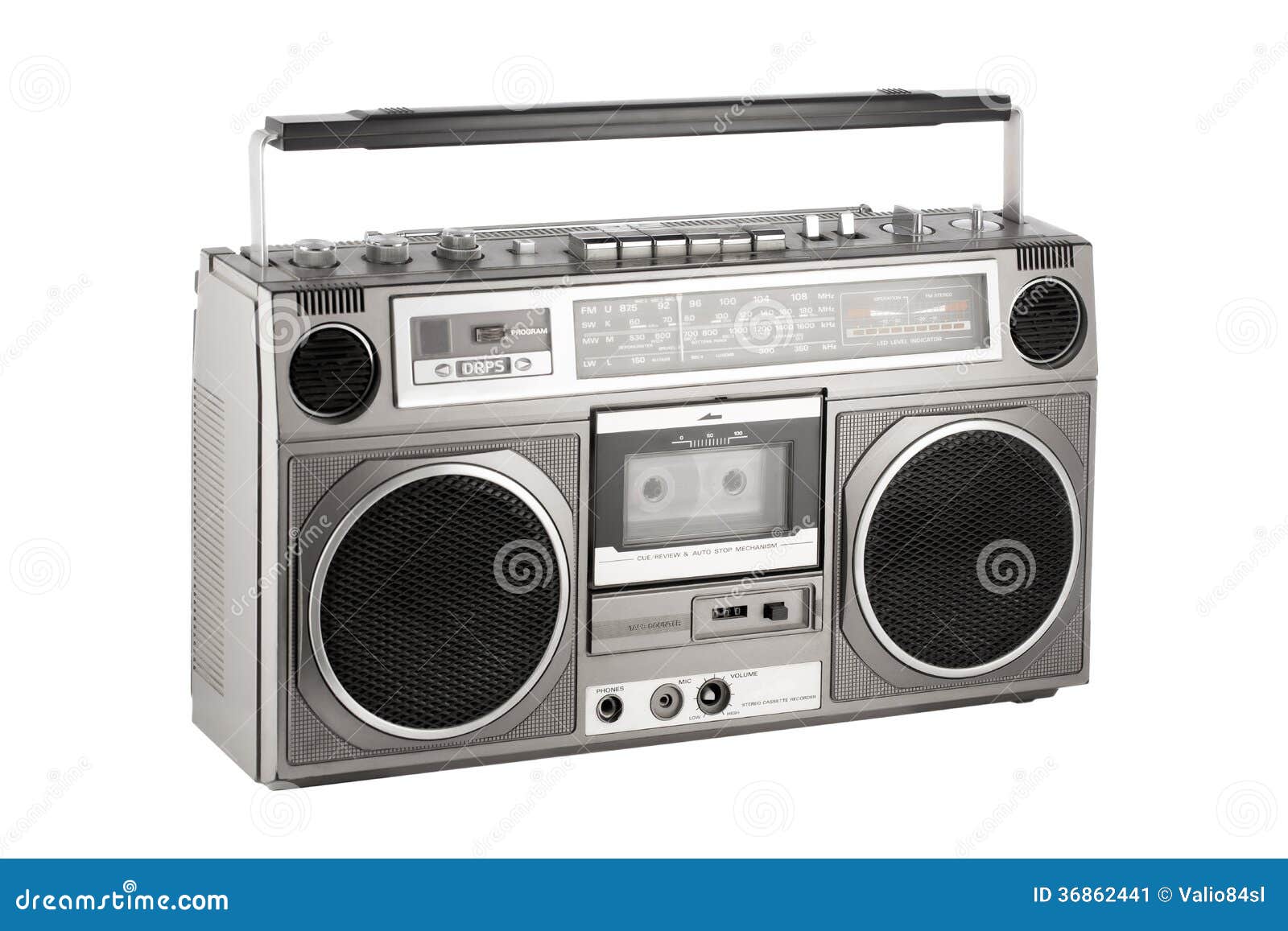 Retro Ghetto Blaster Isolated On White With Clipping Path Stock Image ...