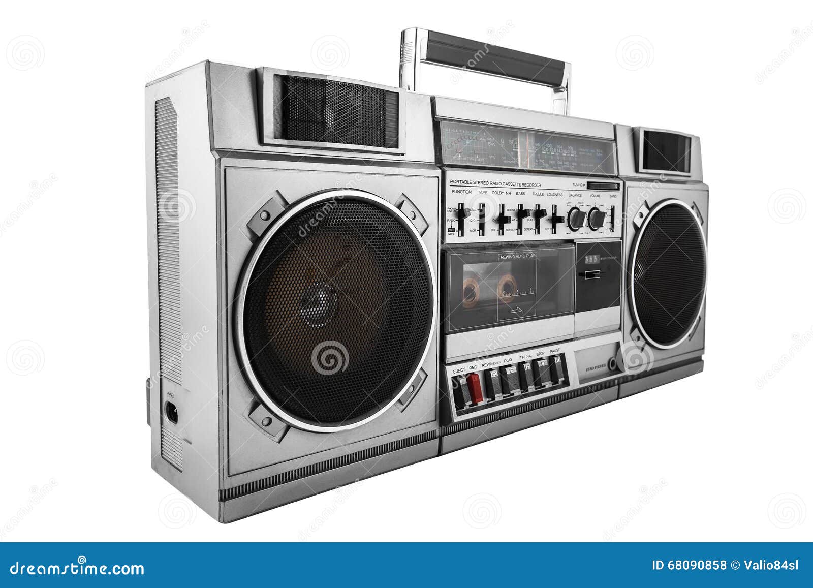 Retro Ghetto Blaster, Isolated On White With Clipping Path Royalty-Free ...