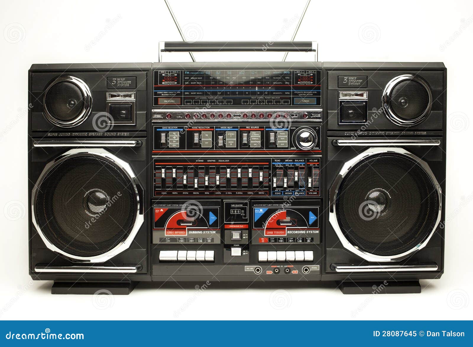 Retro ghettoblaster stock image. Image of sound, antique - 28087645