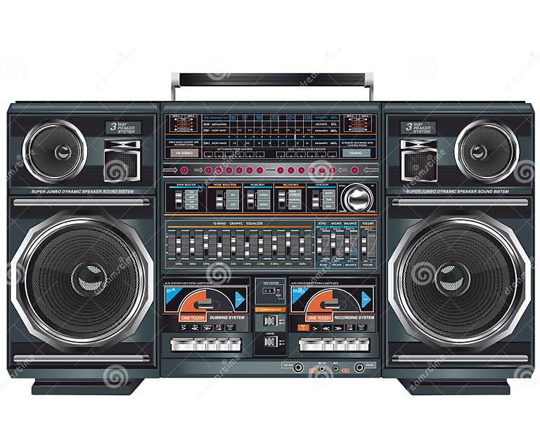 Retro ghettoblaster stock illustration. Illustration of disco - 28164924