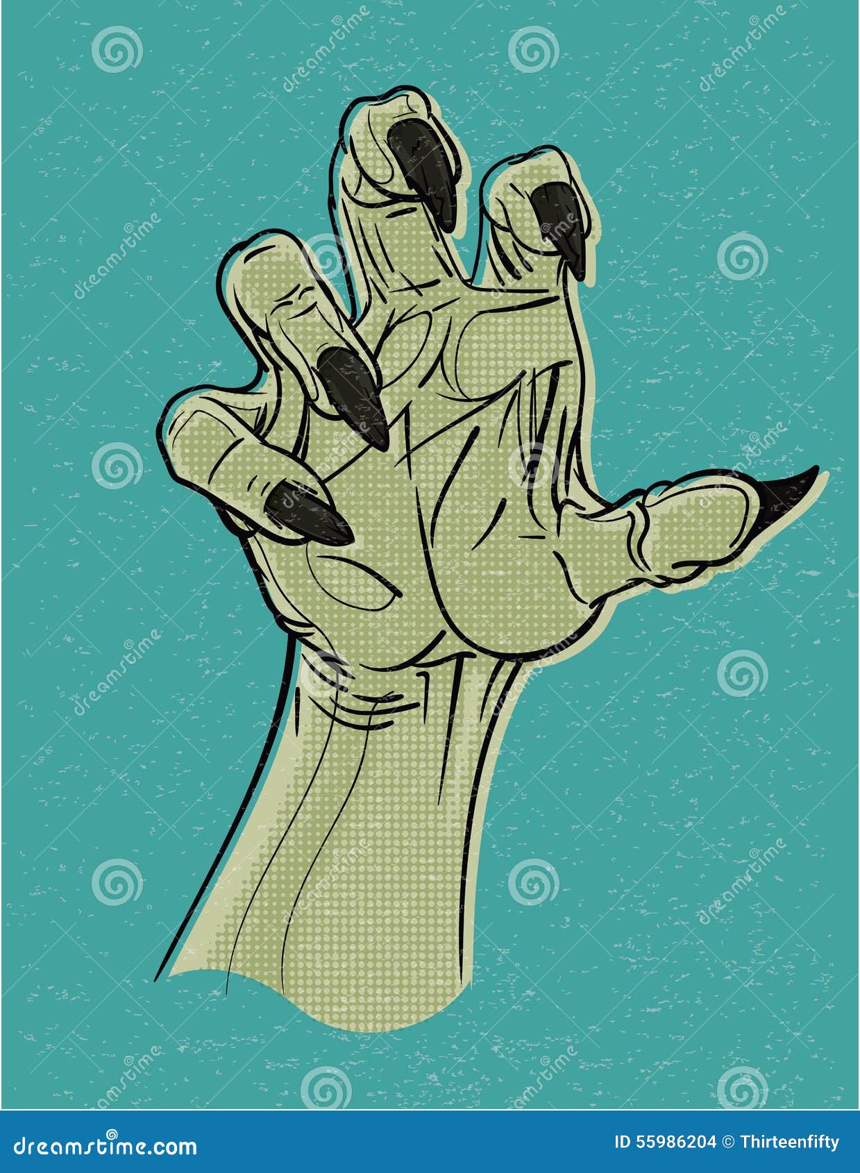 Retro Ghoul Hand stock vector. Illustration of ghoul - 55986204
