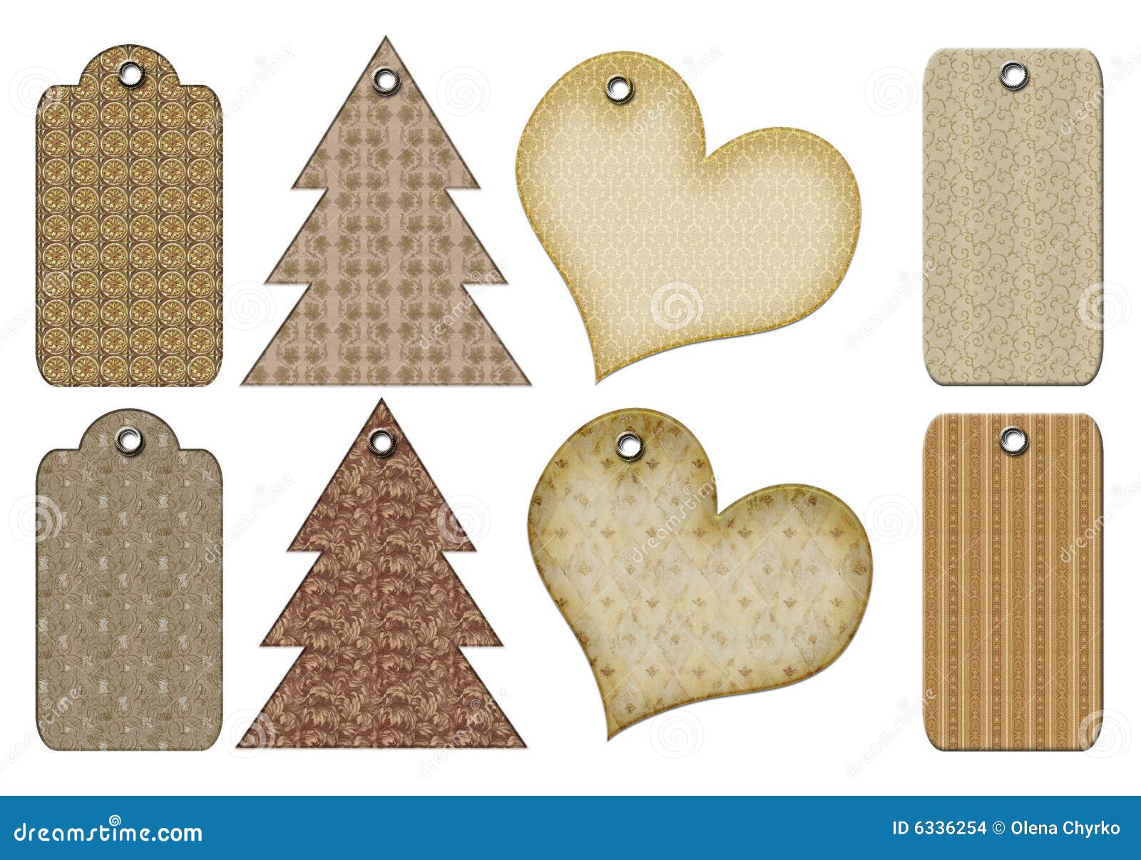 Retro Gift Tags Of Different Forms. Stock Photography | CartoonDealer ...