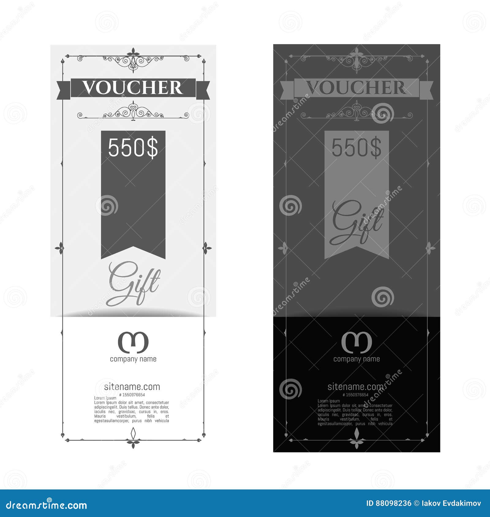 Retro Gift Voucher and a Place for Text, Logo, Contact Information ...