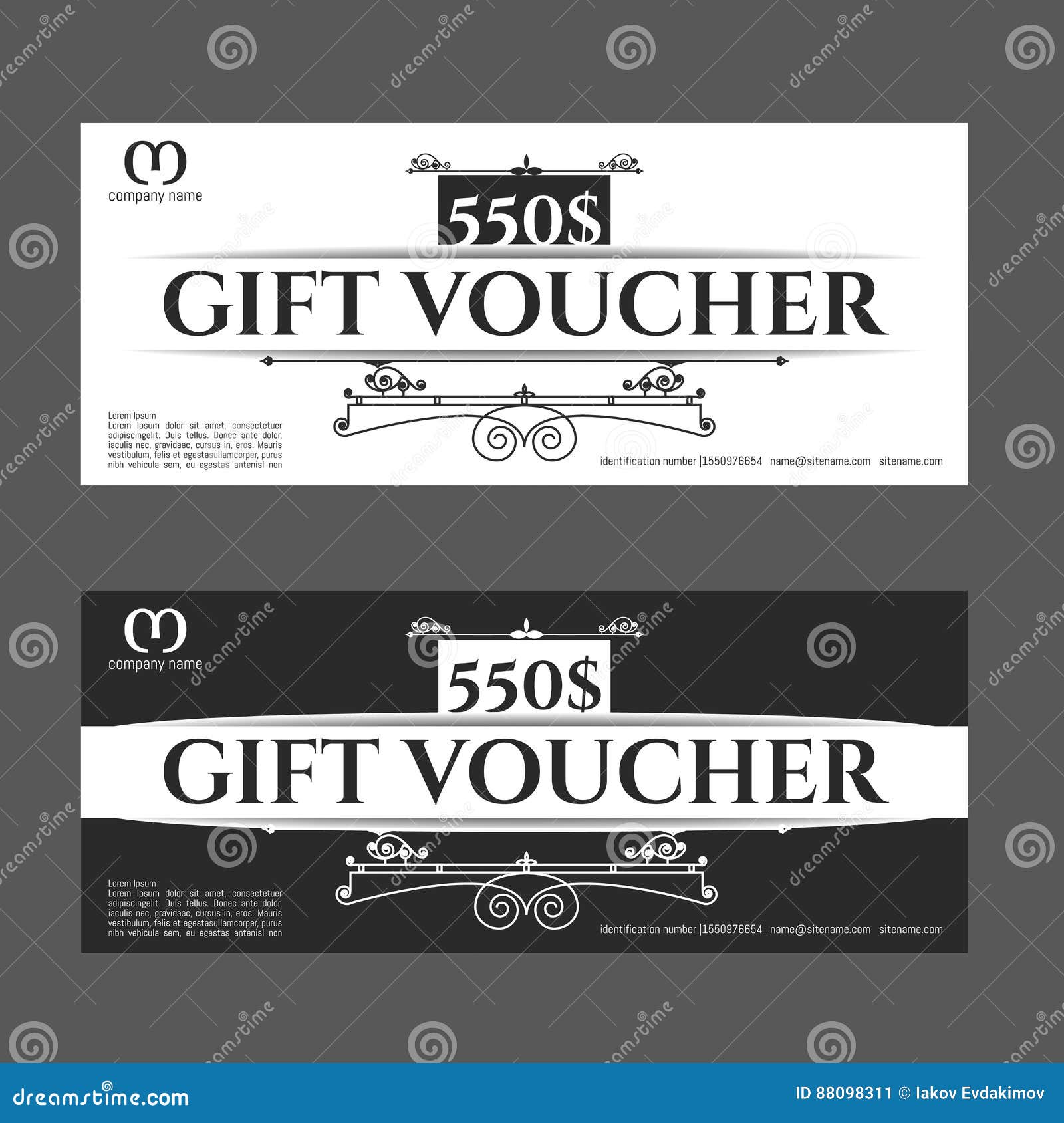 Retro Gift Voucher and a Place for Text, Logo, Contact Information ...