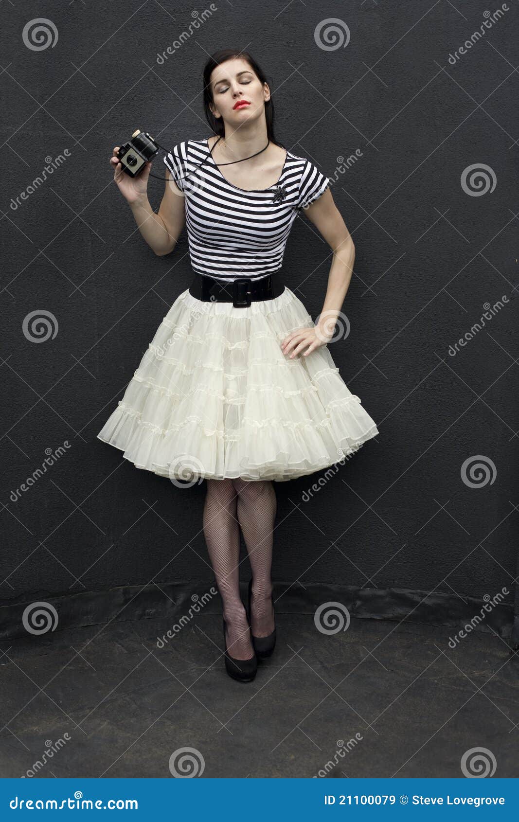 Retro Girl stock image. Image of lipstick, retro, camera - 21100079