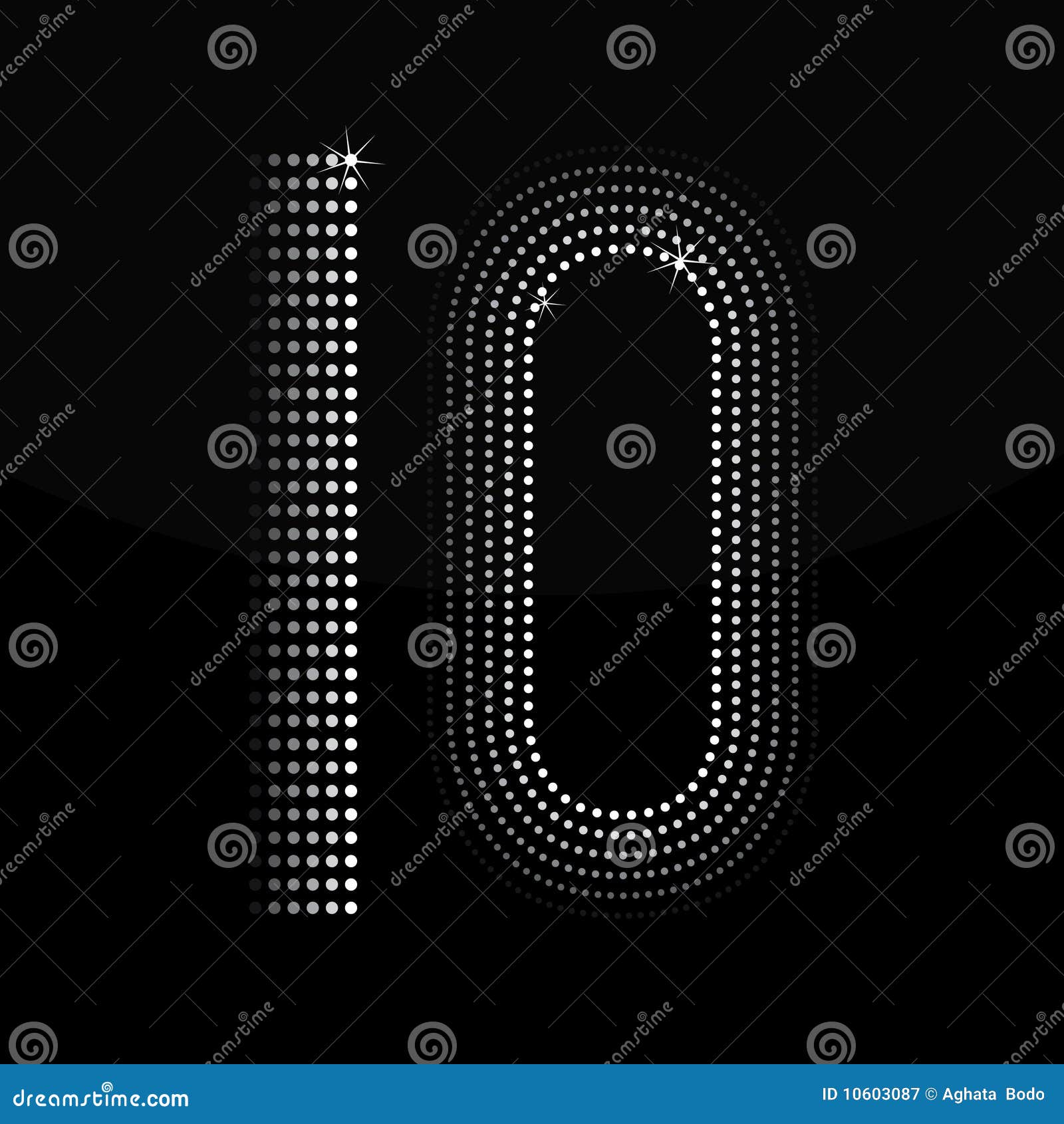 Retro, Glossy Number Ten Ready To Use for Annivers Stock Illustration ...