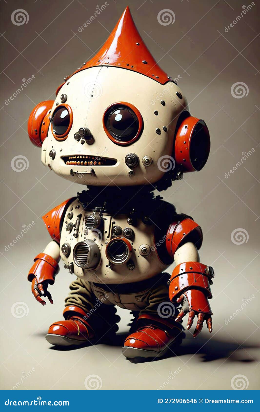 Retro Gnomish Robot Created with Generative AI Stock Illustration ...