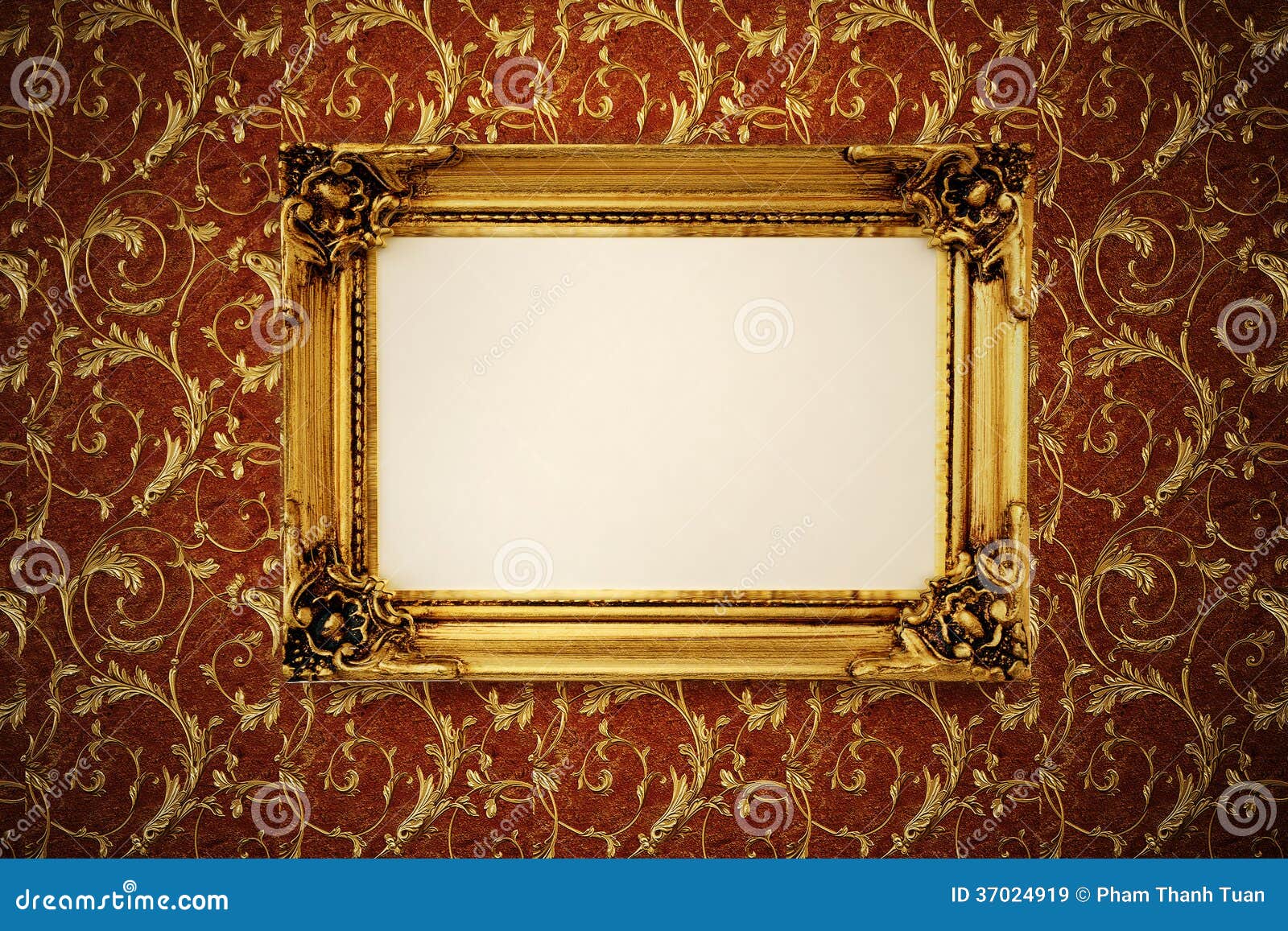 Retro Gold Frame stock illustration. Illustration of rectangle - 37024919