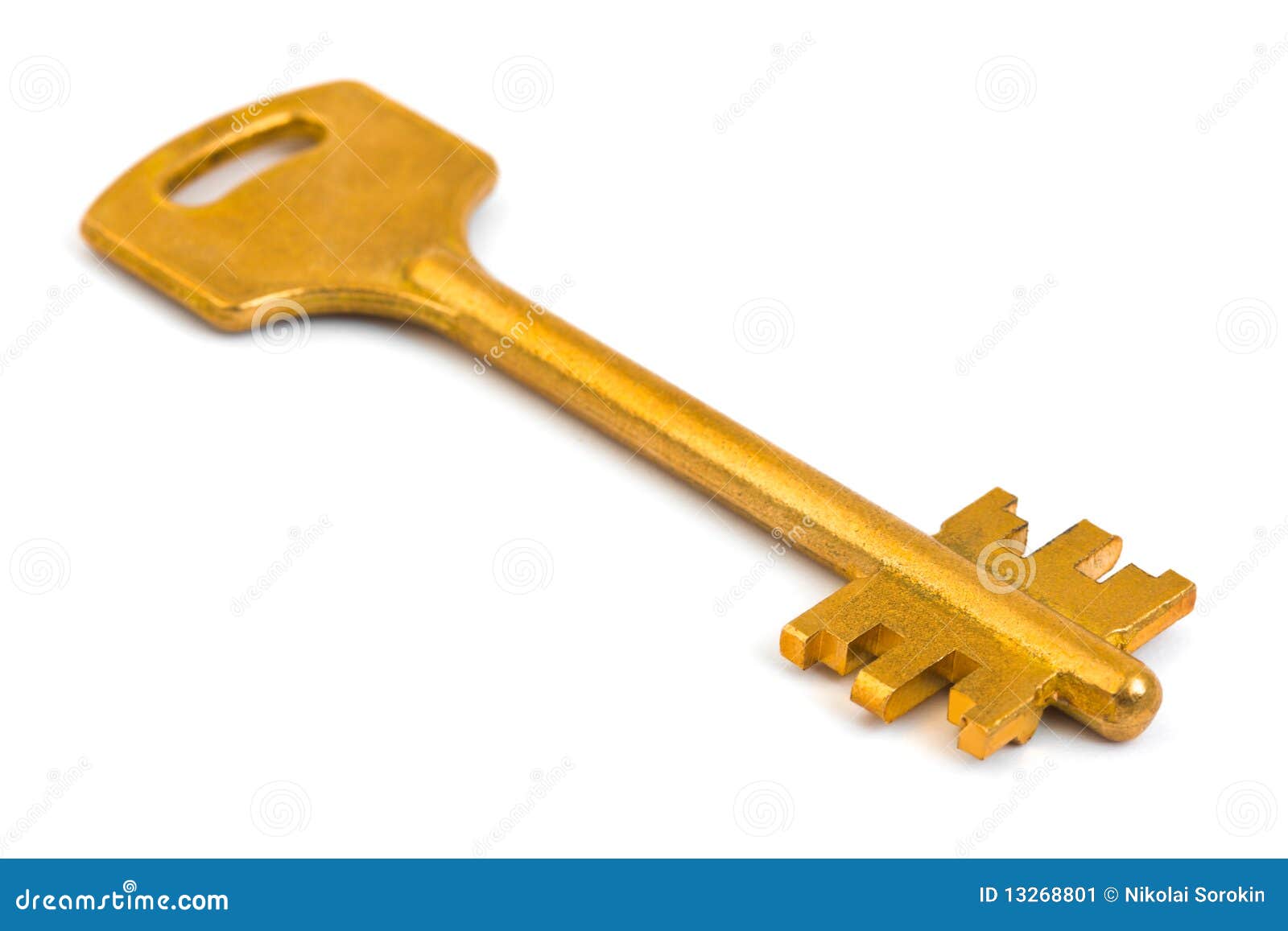 Retro gold key stock image. Image of open, macro, problems - 13268801