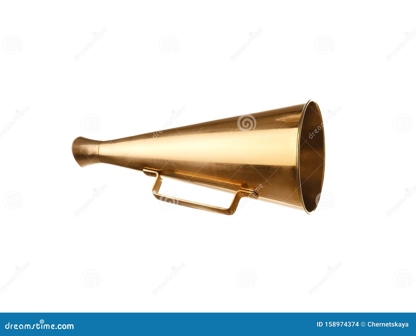 Retro Golden Metal Megaphone on White Stock Photo - Image of message ...
