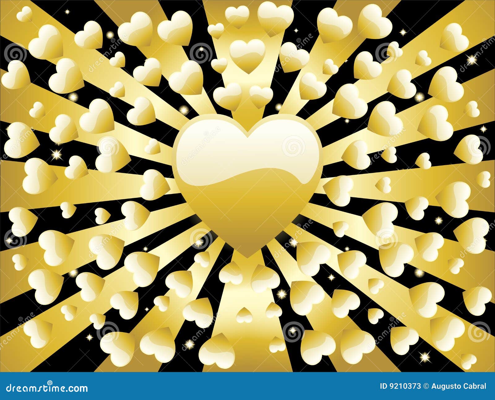 Retro Gouden Hart Als Achtergrond Vector Illustratie - Illustration of ...