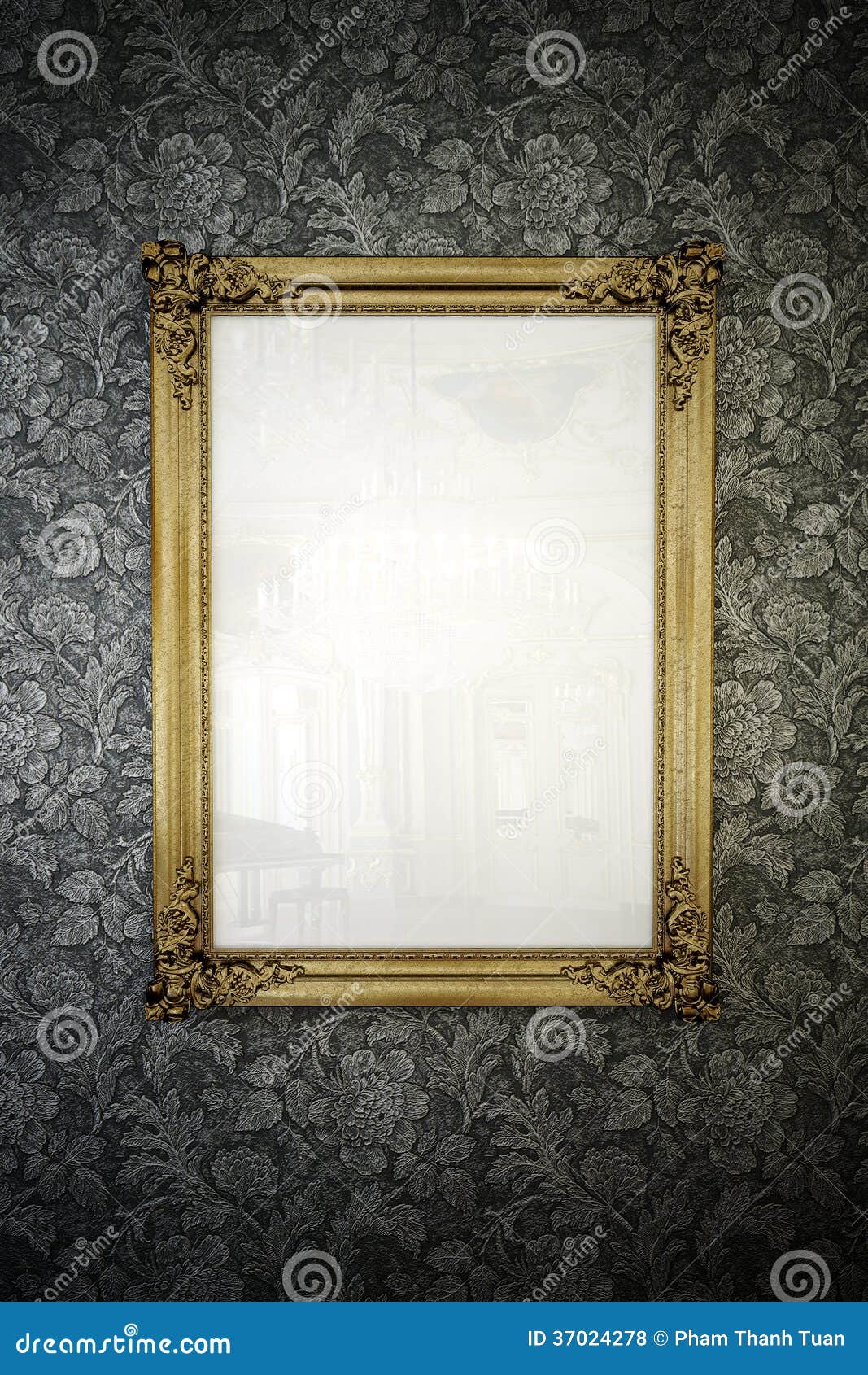 Retro Gouden Kader stock illustratie. Illustration of bouw - 37024278