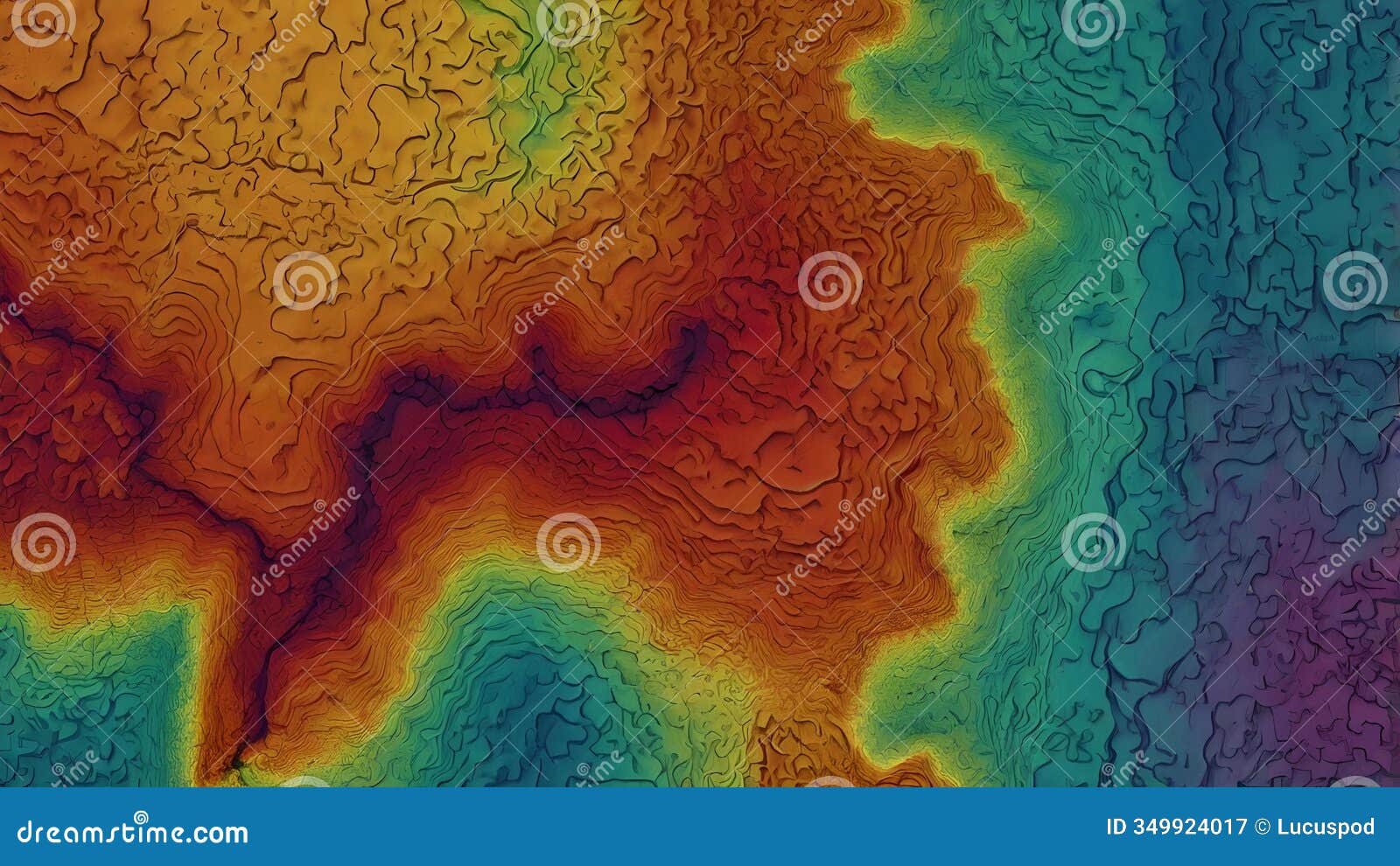 Retro Grainy Topographical Heatmap Abstract Art Stock Illustration ...