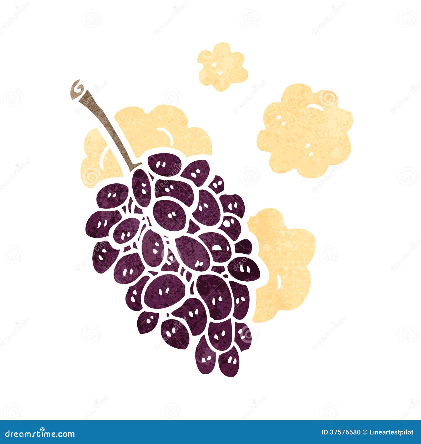 Retro grapes illustration stock vector. Illustration of hand - 37576580