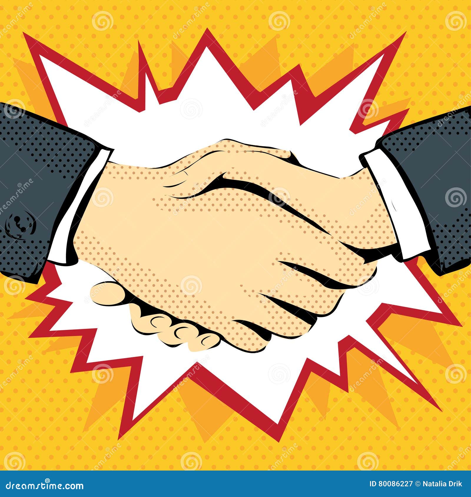 Pop Art Retro Handshake Background Cartoon Vector | CartoonDealer.com ...