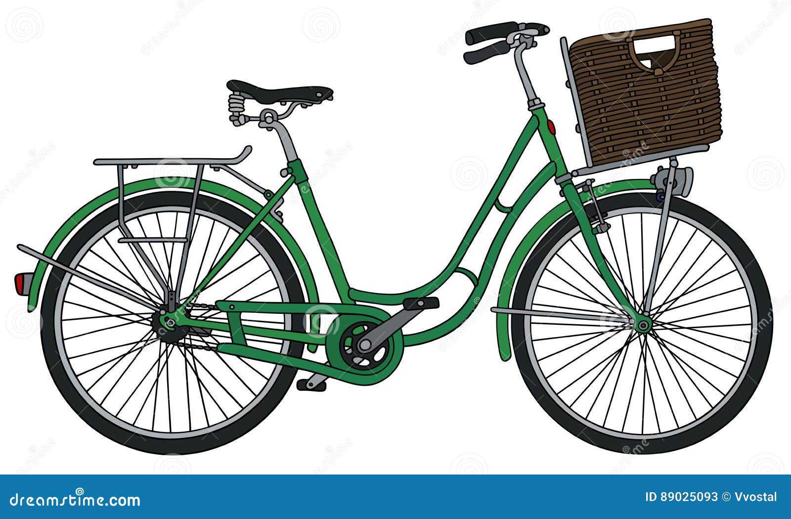 Retro green bicycle stock vector. Illustration of classic - 89025093