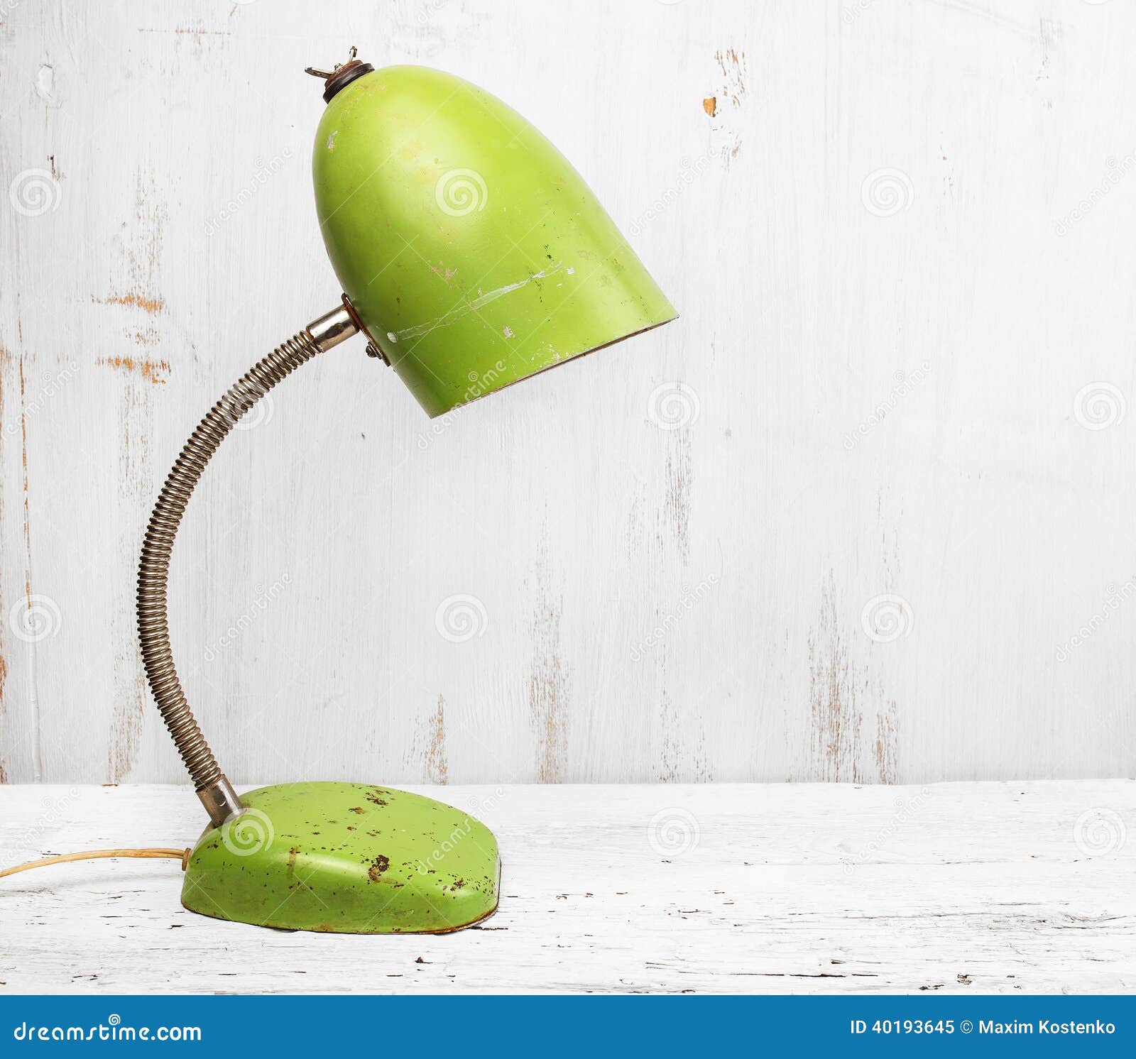 Retro green desk lamp stock image. Image of life, banner - 40193645