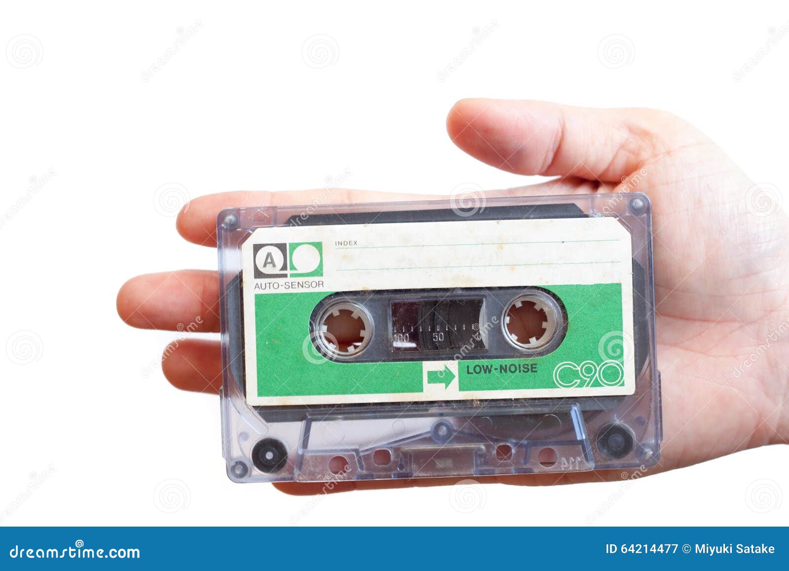 Retro Green Label Compact Cassette Stock Image - Image of green, blank ...