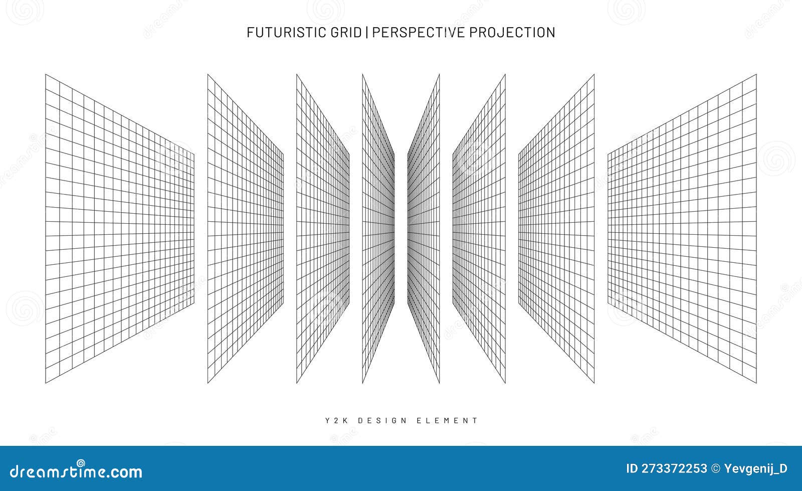 Retro Grid in Perspective Projection, Y2K Style Design Elements ...