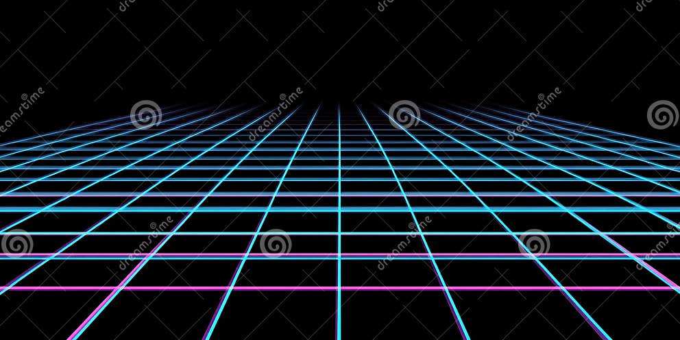 Retro Grid 80s Synthwave Cyberpunk Background Texture Stock ...