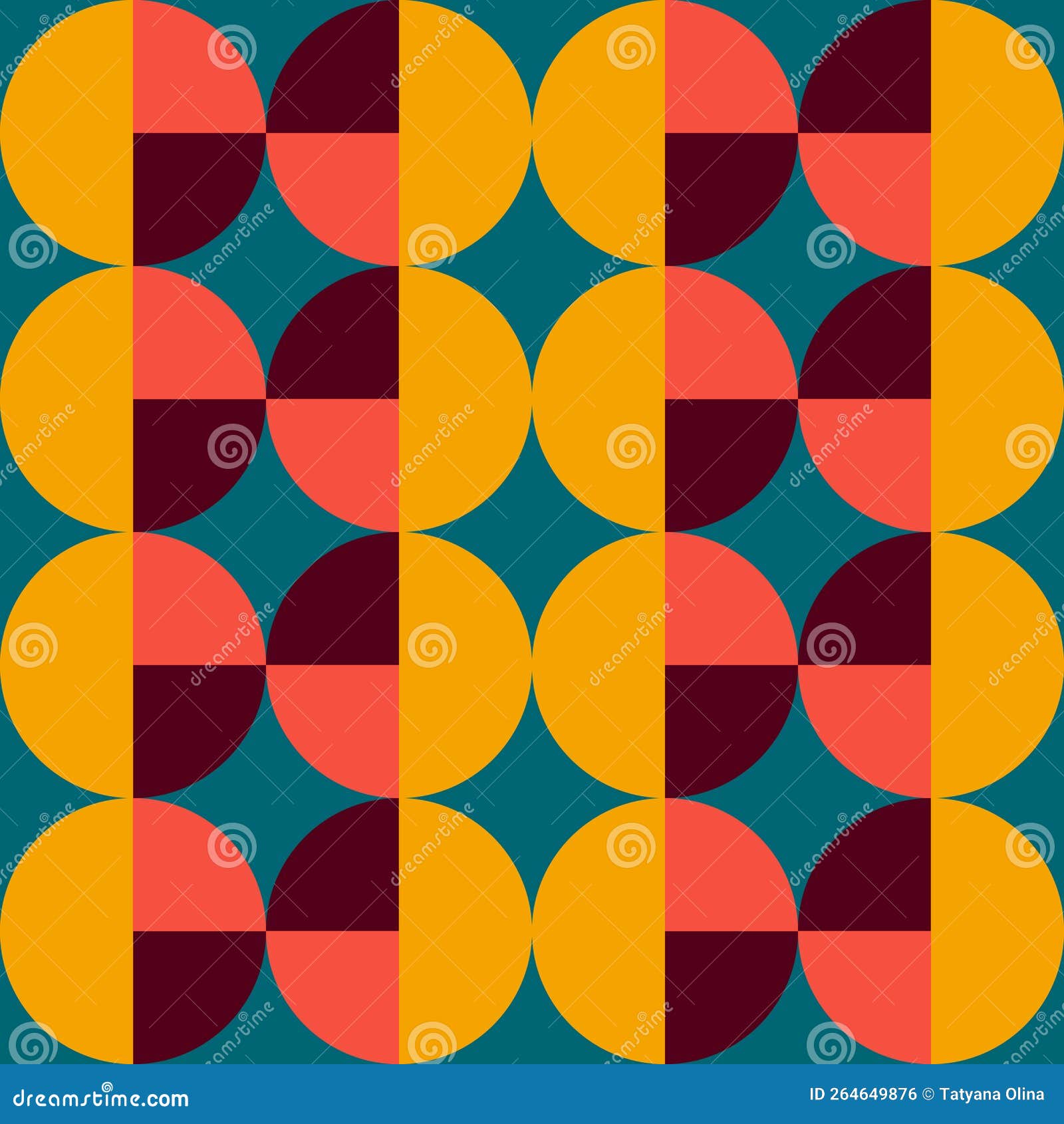 Retro Groove Pattern with Circles in the Style of 70 S Stock Vector ...