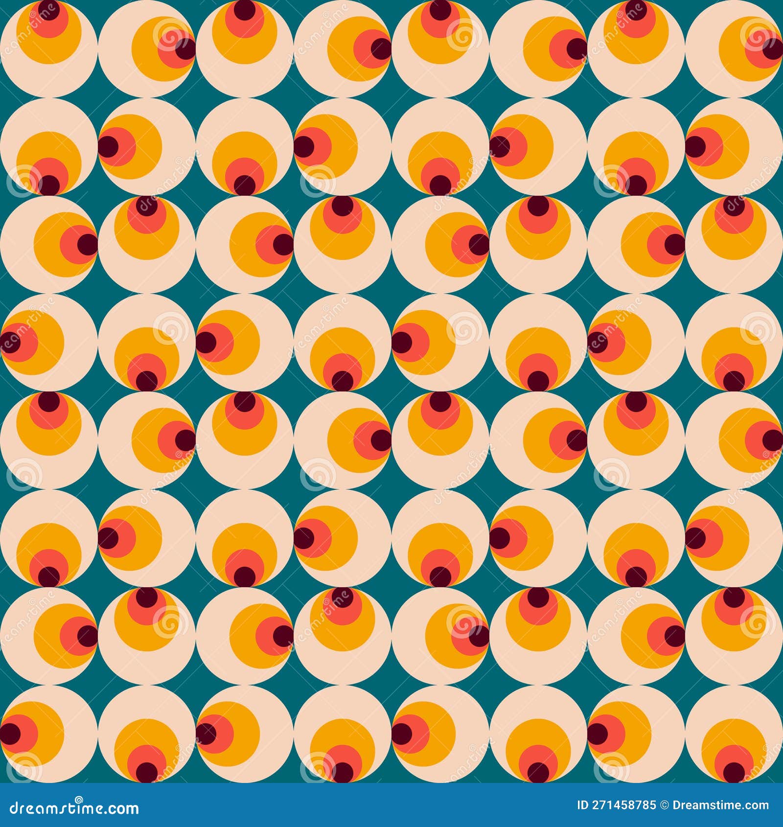 Retro Groove Pattern with Circles in the Style of 70 S Stock Vector ...